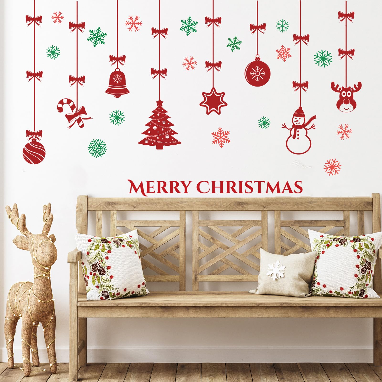 Christmas Wall Decals Removable Christmas Wall Stickers, DIY Merry ...