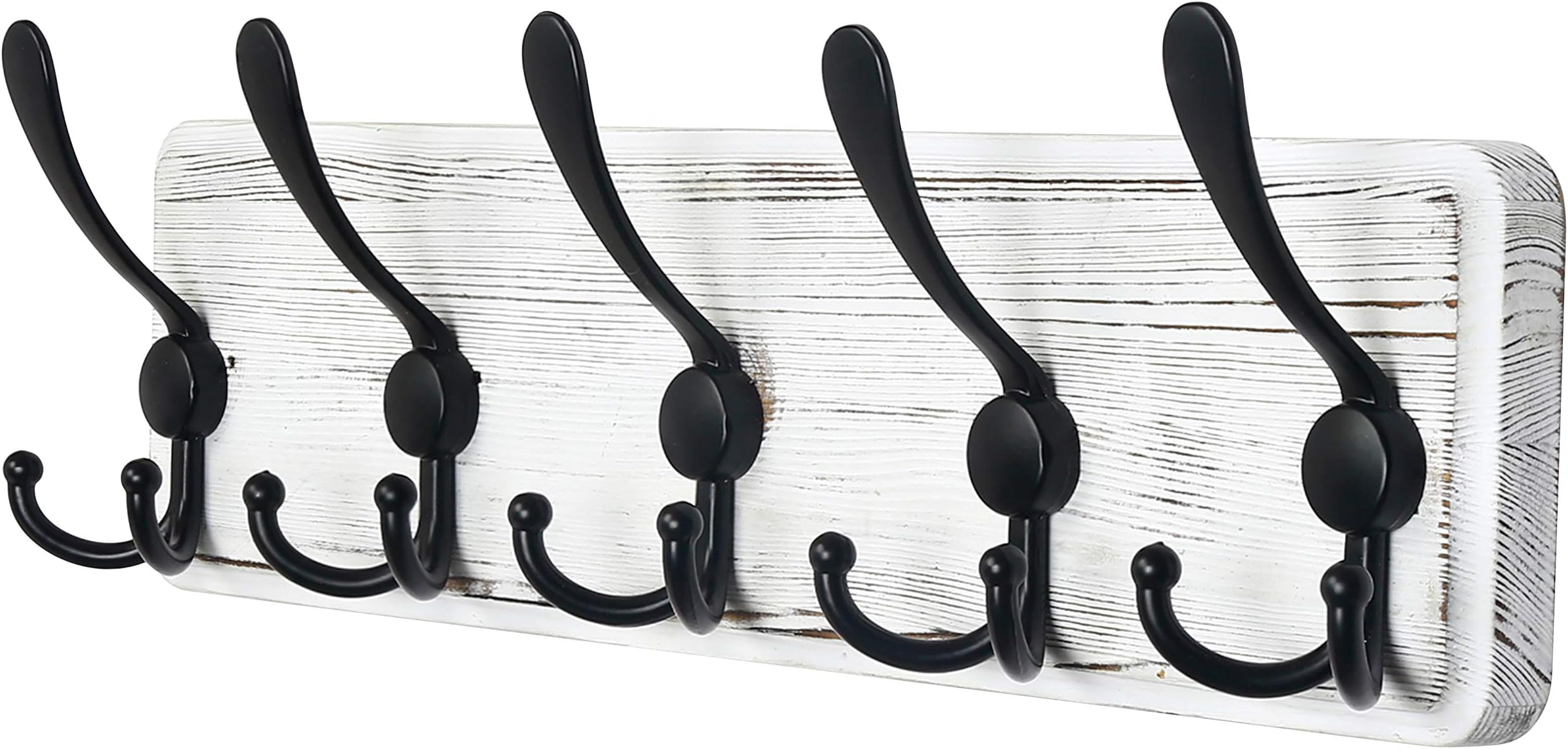 Amazon.com: Dseap Coat Rack Wall Mounted - 5 Tri Hooks, Heavy Duty ...