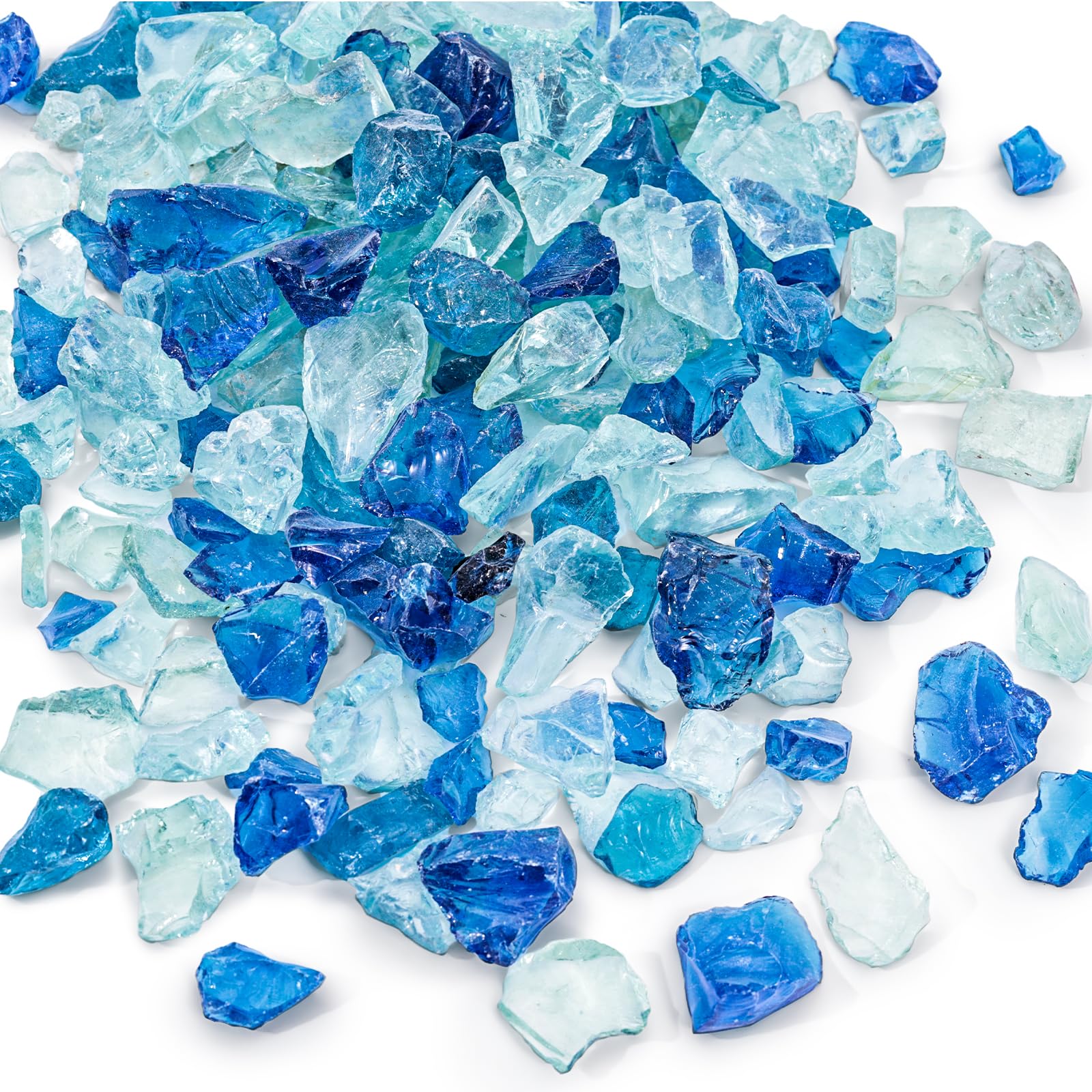 Amazon.com: DomeStar 20LB Blue Fire Pit Glass, Crushed Fire Glass Rocks ...