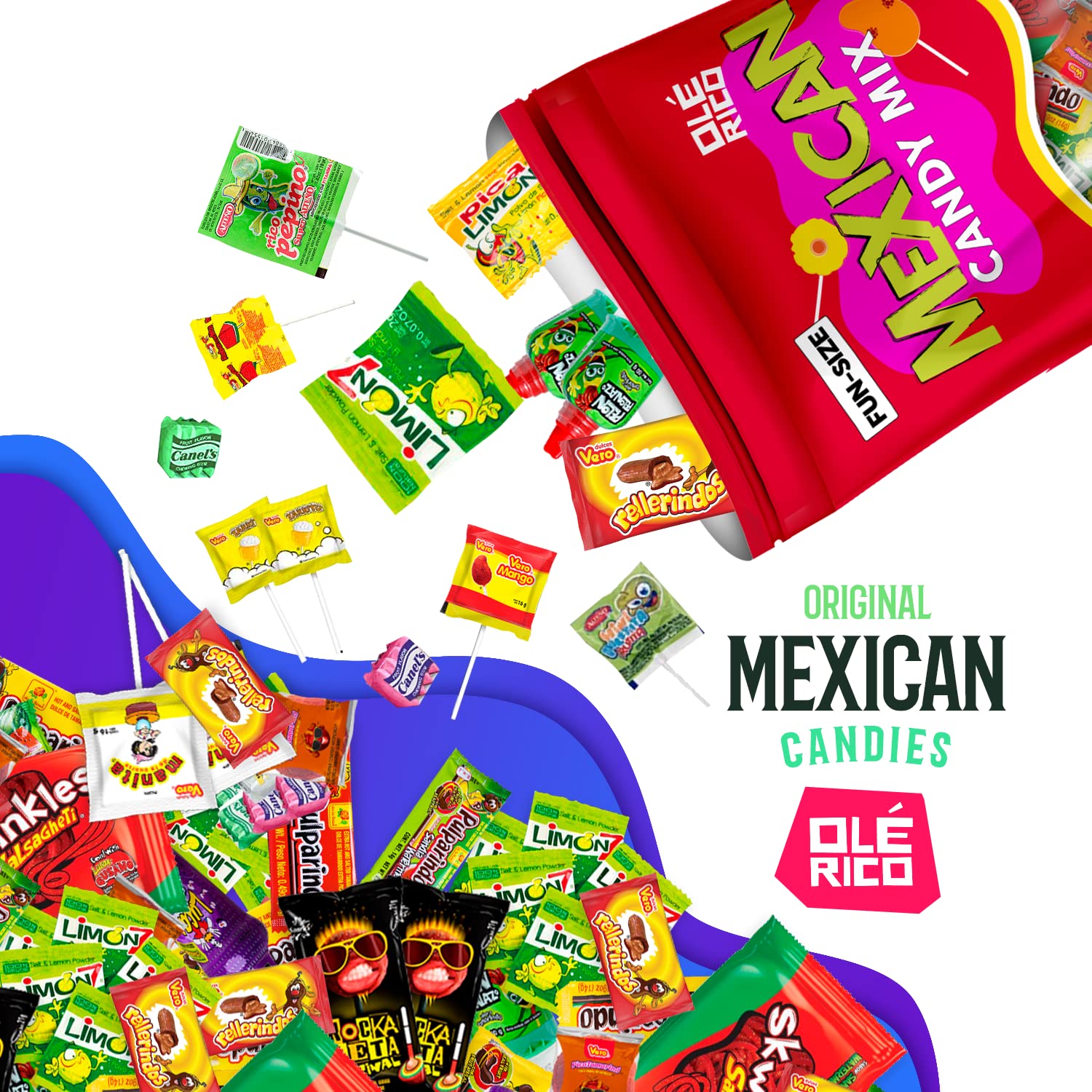 Buy OLÉ RICO Mexican Candy 50 pcs - Dulces Mexicanos Surtidos, Mexican ...