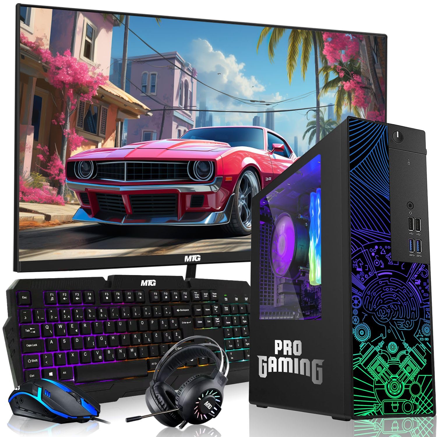 Amazon.com: TechMagnet RGB Desktop Computer PC - Intel Core i5, 32GB ...