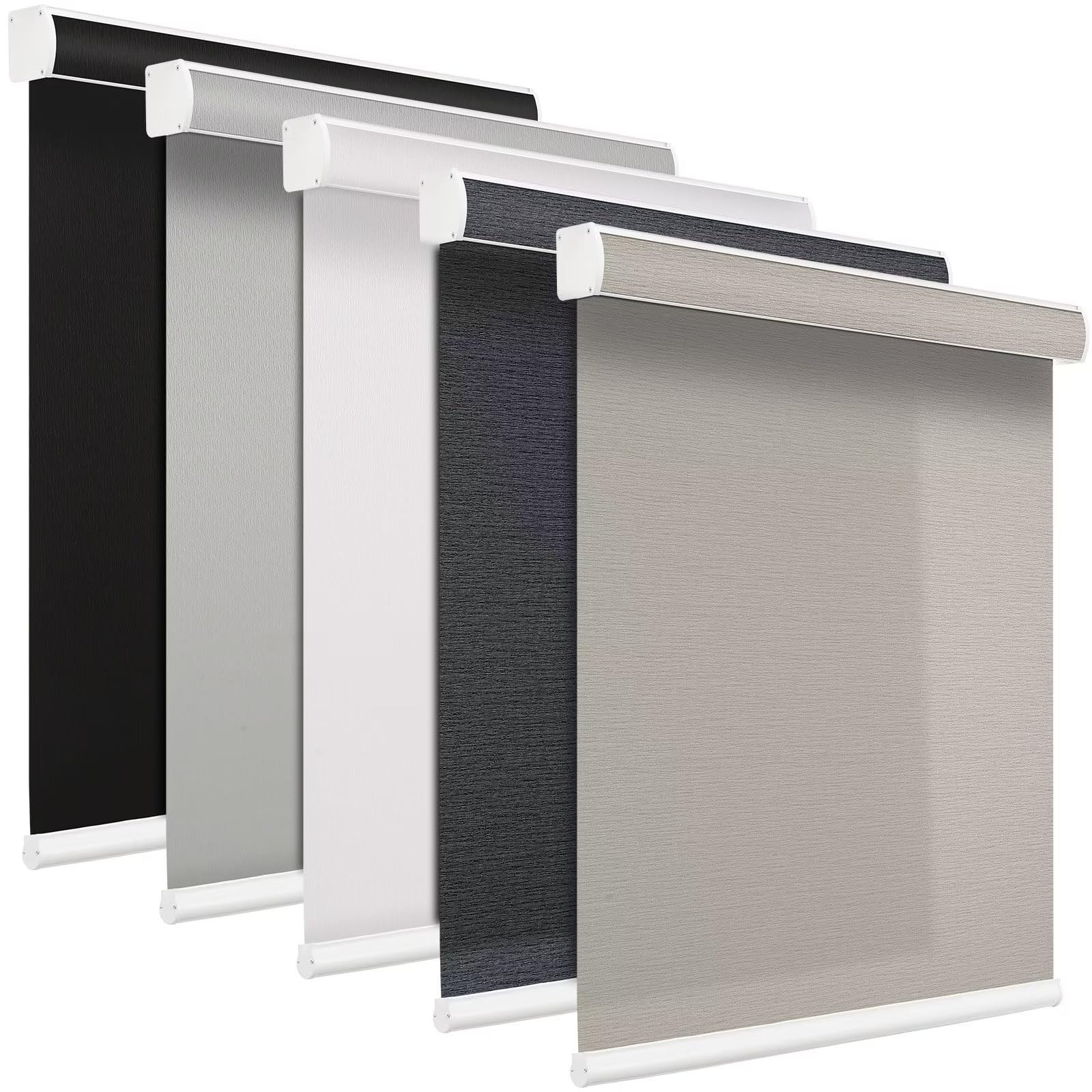 Changshade Custom Size Cordless Roller Shade with Valance, Blackout Roller Shades for Windows ...