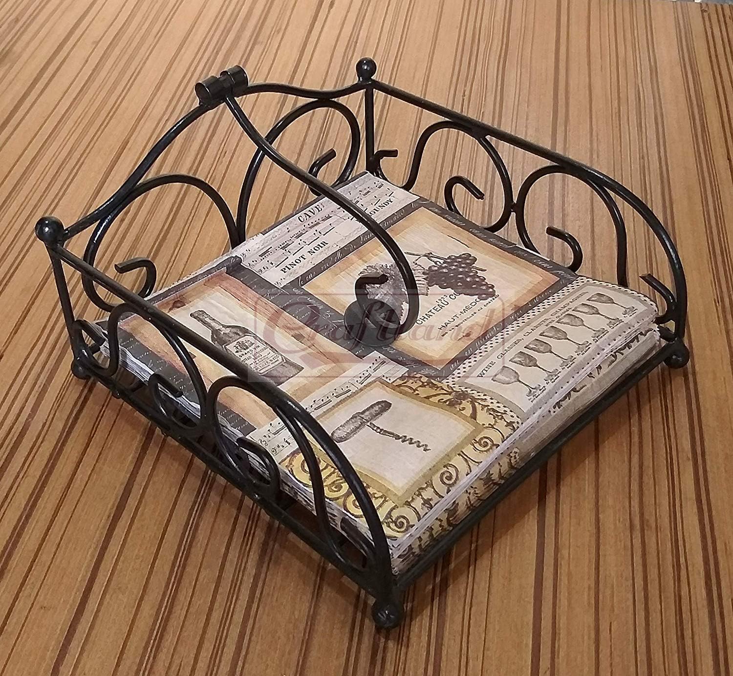 Amazon.com: Wood Art Store Iron Tissue Paper Holder Tissue Paper Rack ...