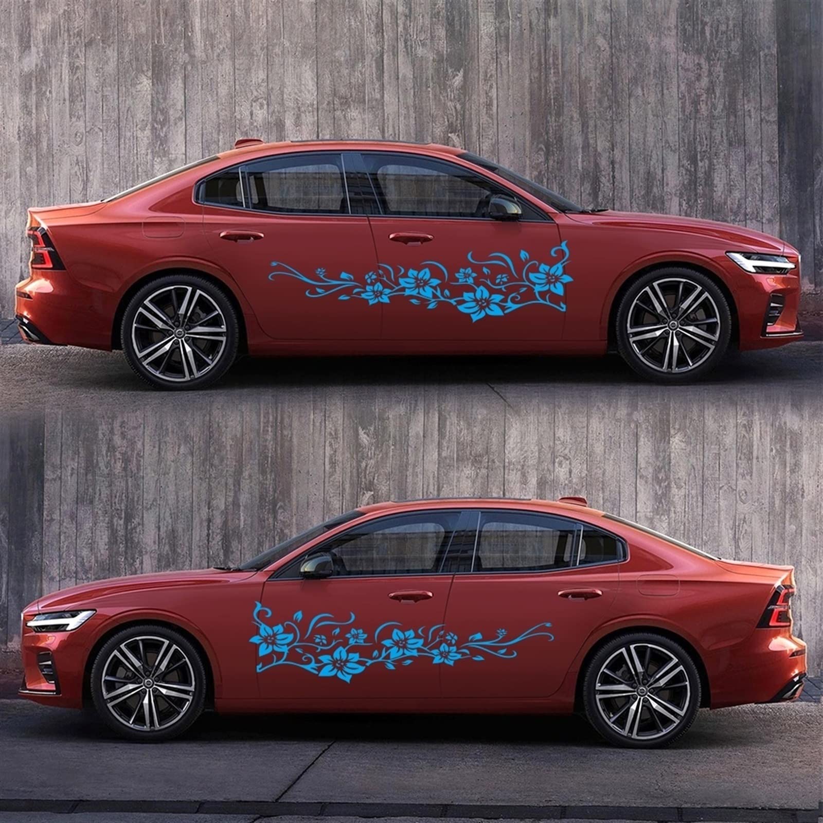 Car Stickers Design For Red Car Rally Car Decal Graphic Wrap Vector
