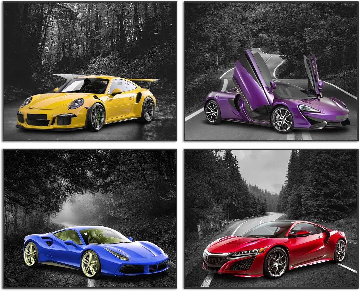 Amazon.com: CNG DIGITAL Car Poster Car Wall Art Car Posters for Boys ...