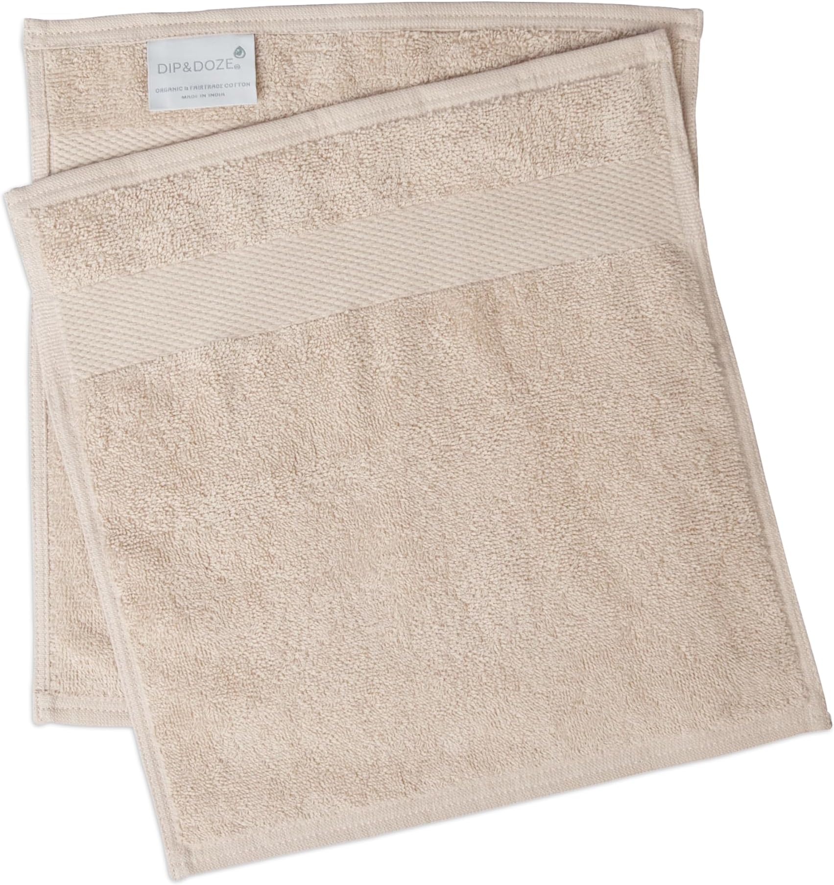 DIP & DOZE Luxury 100% Organic Cotton Face Cloth Flannel Finger Tip ...