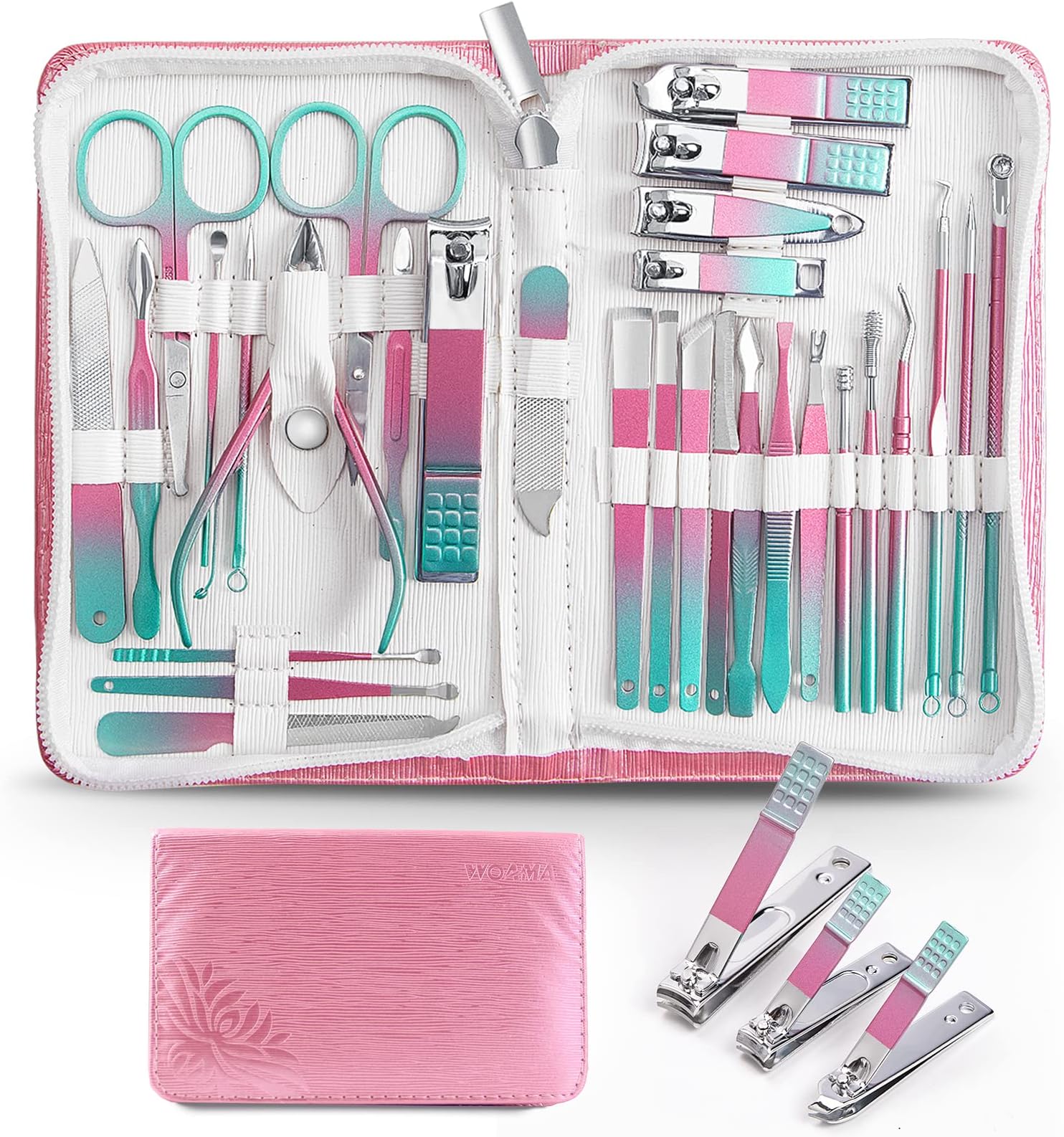 Amazon.com : 2024 Rainbow Manicure Kits 18 Pcs Nail Clippers for Women ...