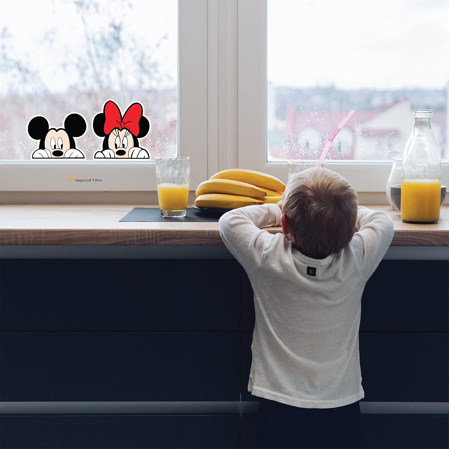 Imperial Vibes Disney Peeking Mickey Mouse & Minnie Mouse Car Decal ...