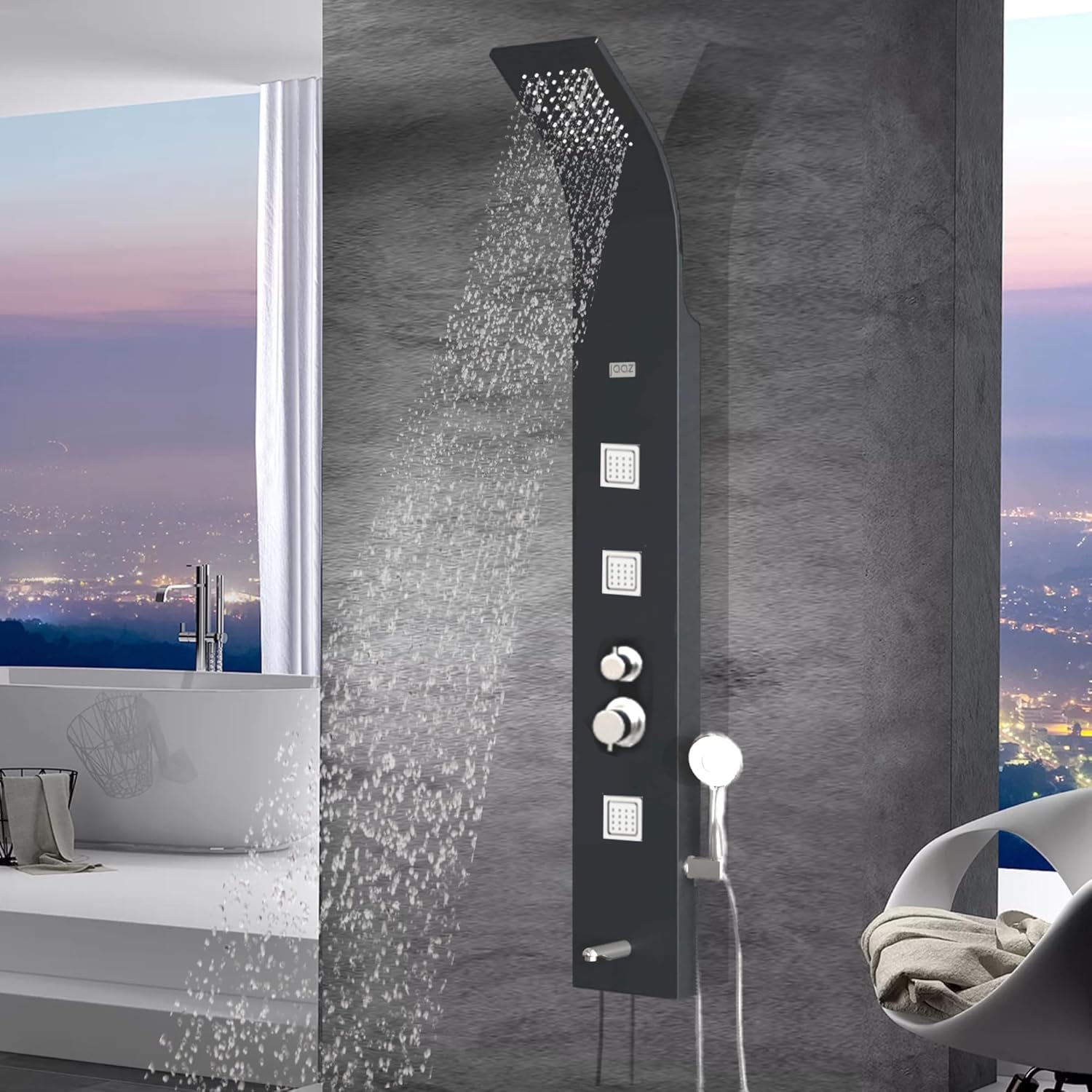 Jaaz Aluminium Shower Panel (Standard Size, Imperial Black) : Amazon.in ...