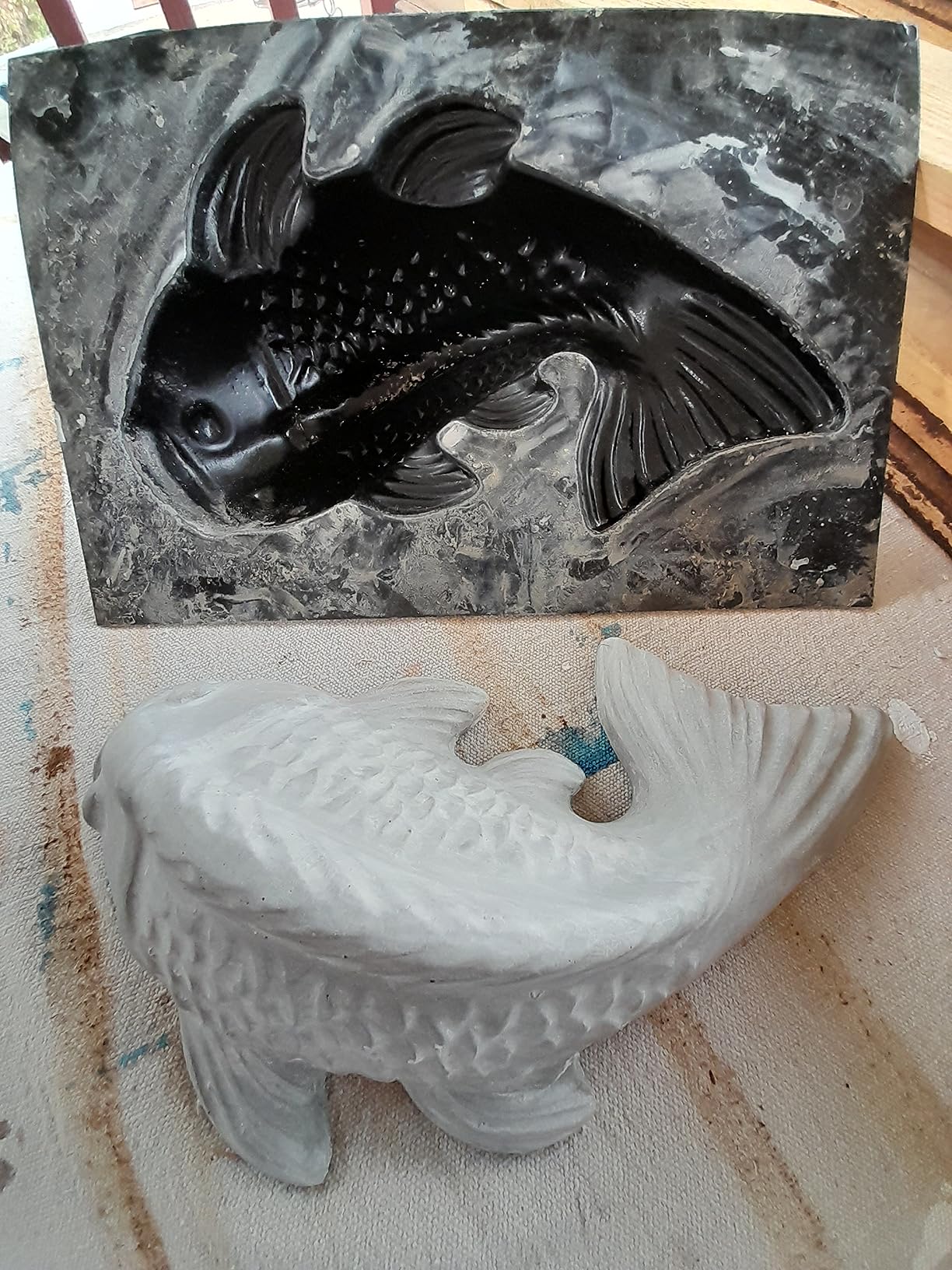 Amazon.com: BETONEX 3D Fish Cement Molds Plastic ABS 2mm - Fish Scale ...