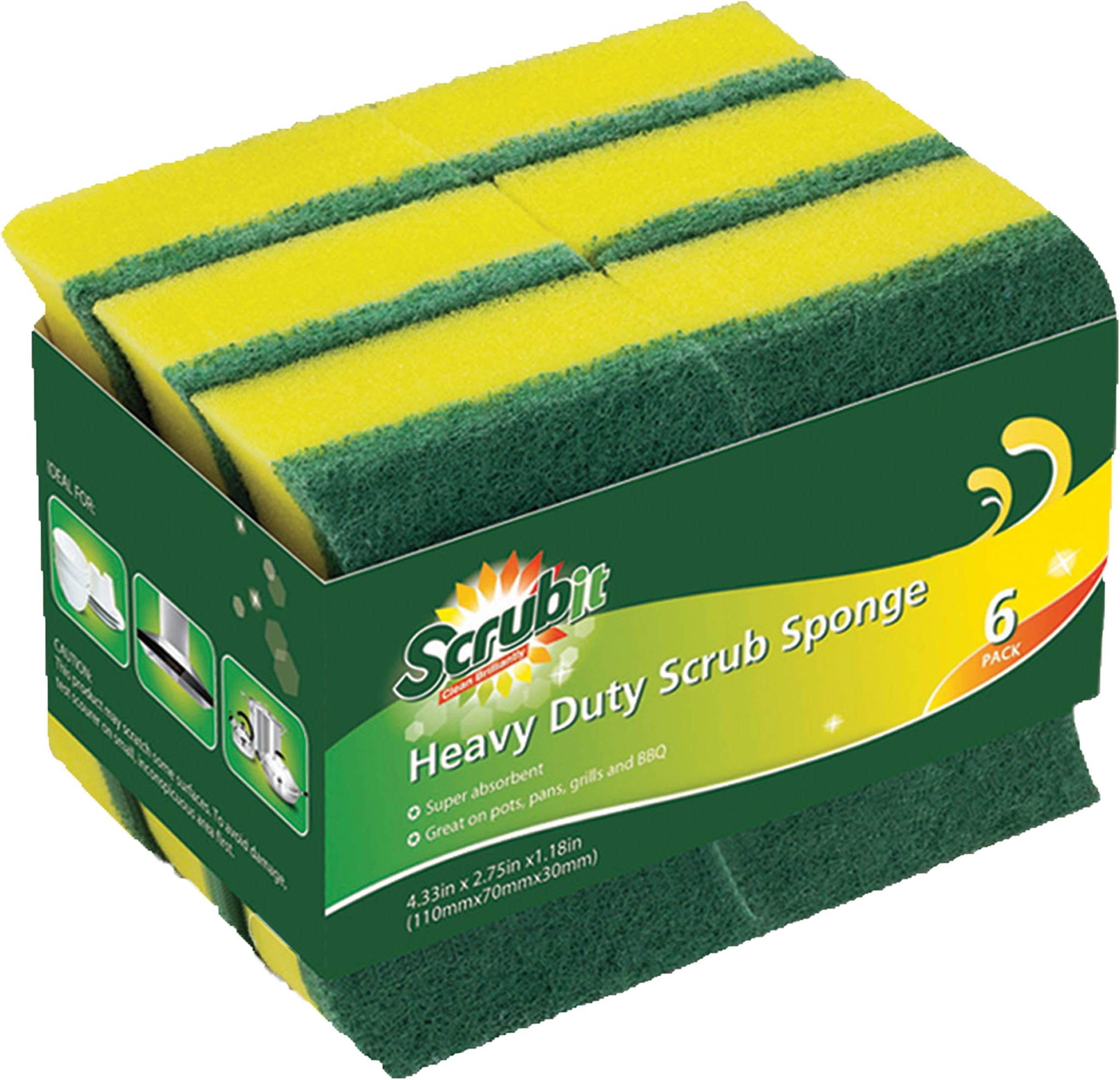 Amazon.com: (24 Pack) Heavy Duty Scrub Sponges by SCRUBIT – Kitchen ...