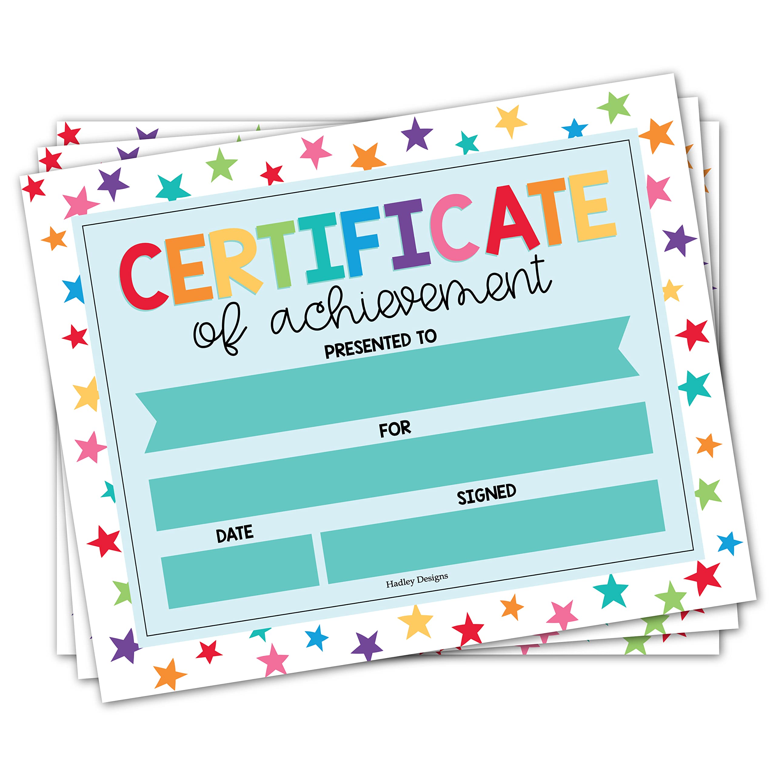 Buy 25 Colorful Preschool Diploma Kindergarten Certificates for Kids ...