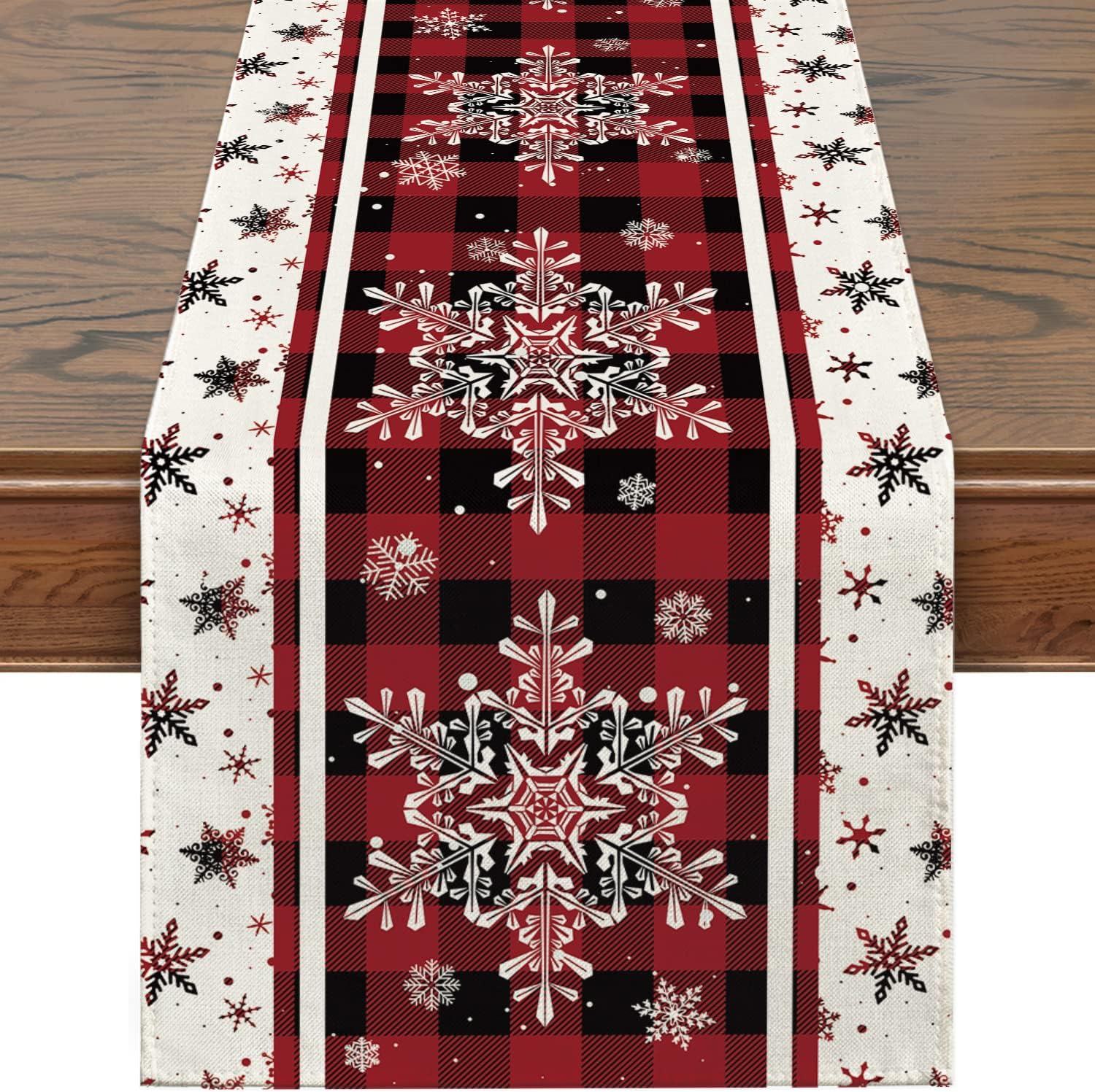 Amazon.com: Siilues Winter Table Runner, Buffalo Plaid Winter ...