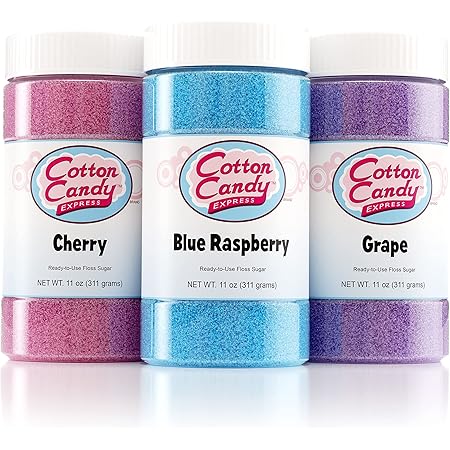 Amazon.com: Cotton Candy Express 3 Flavor Cotton Candy Sugar Pack with ...