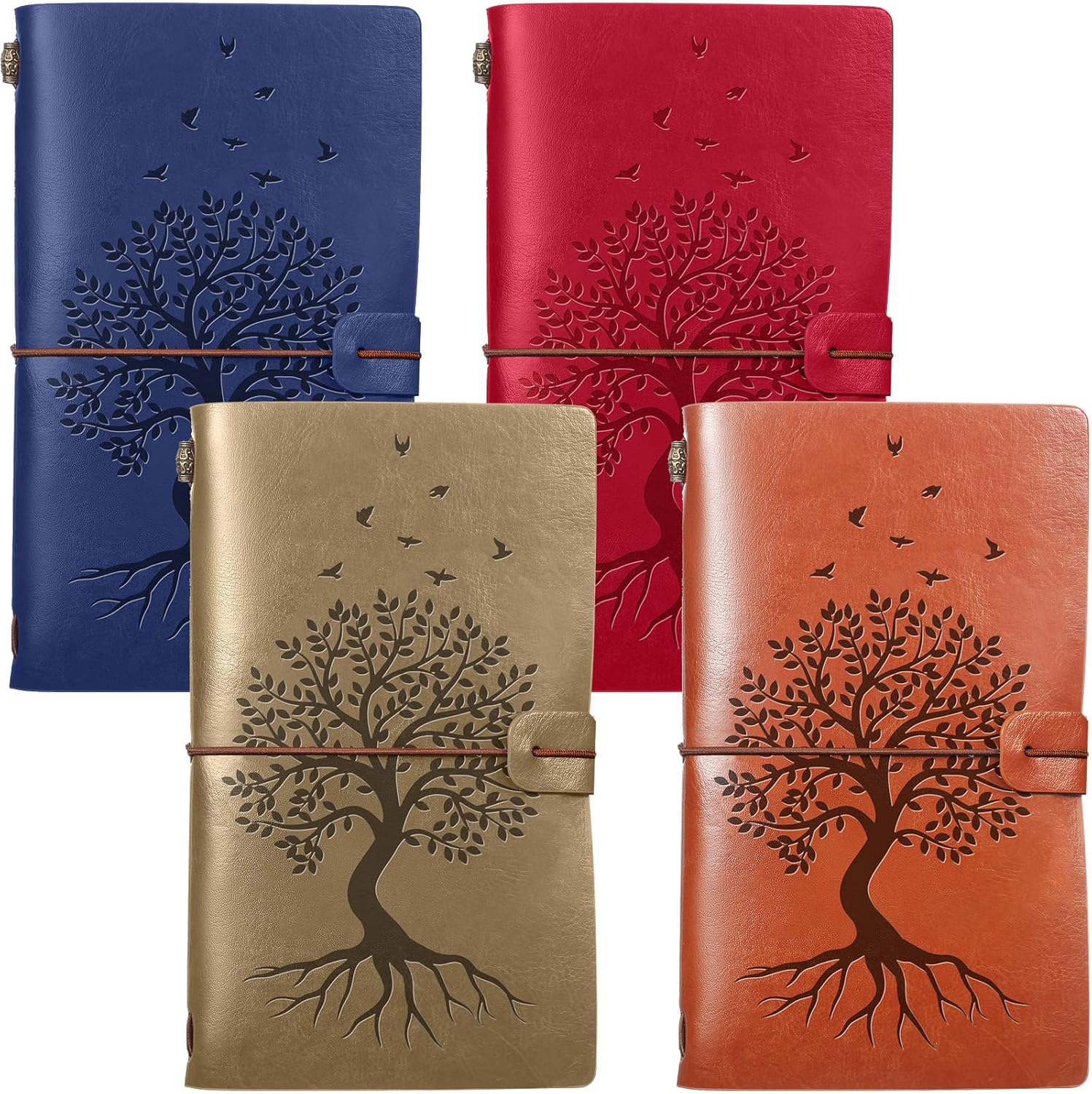 Amazon.com : 4 Pack Tree Life Writing Journal Tree Refillable Notebook ...
