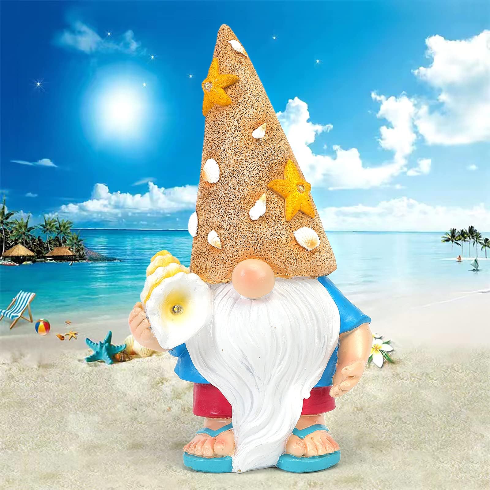 Amazon.com: Mood Lab Garden Gnome - Surfer Gnome Figurine - 9.1 Inch ...