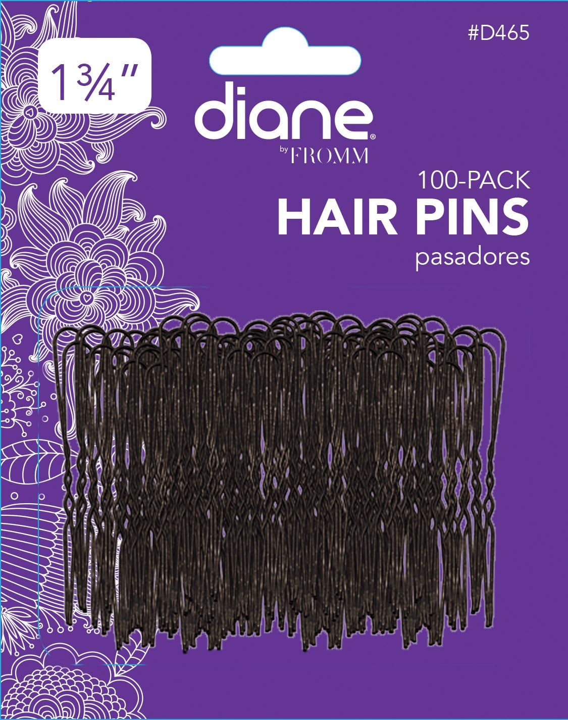 Amazon.com : Diane 1.75" Hair Pins, Black, 100 Pins per Card : Bobby ...