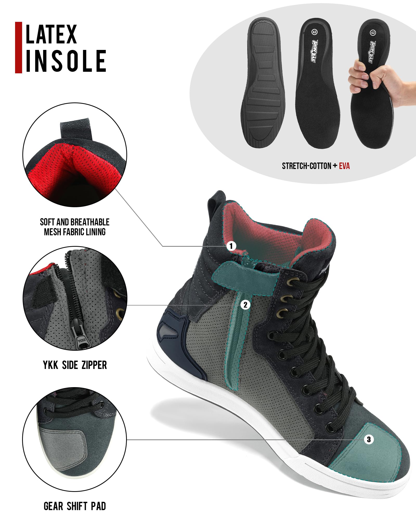 Snapklik.com : BORLENI Motorcycle Boots Street Riding Shoes Anti-Slip ...