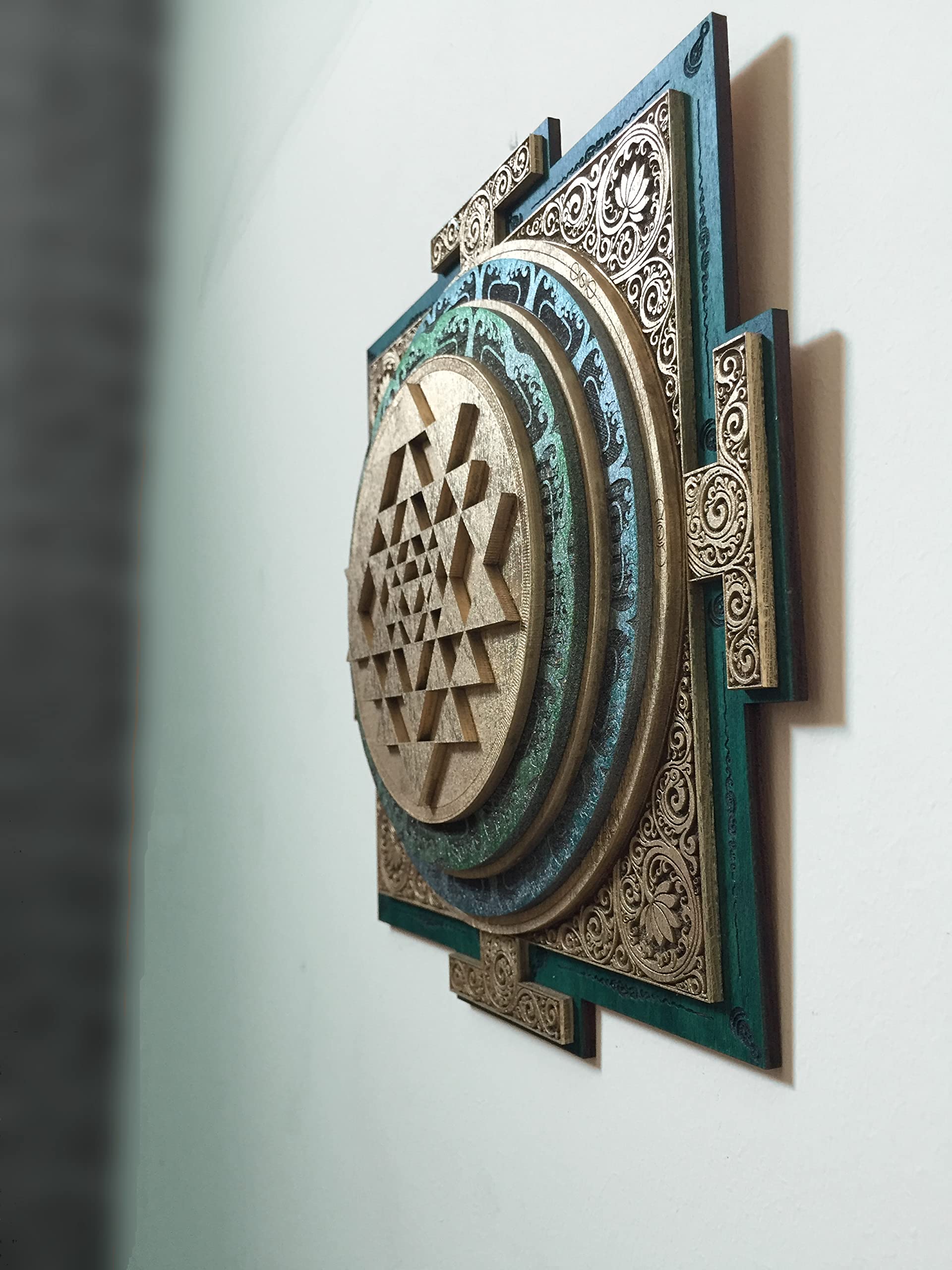 Buy With motif Sri Yantra Wall Art Laser Cut, Sacred Geometry, Sri ...