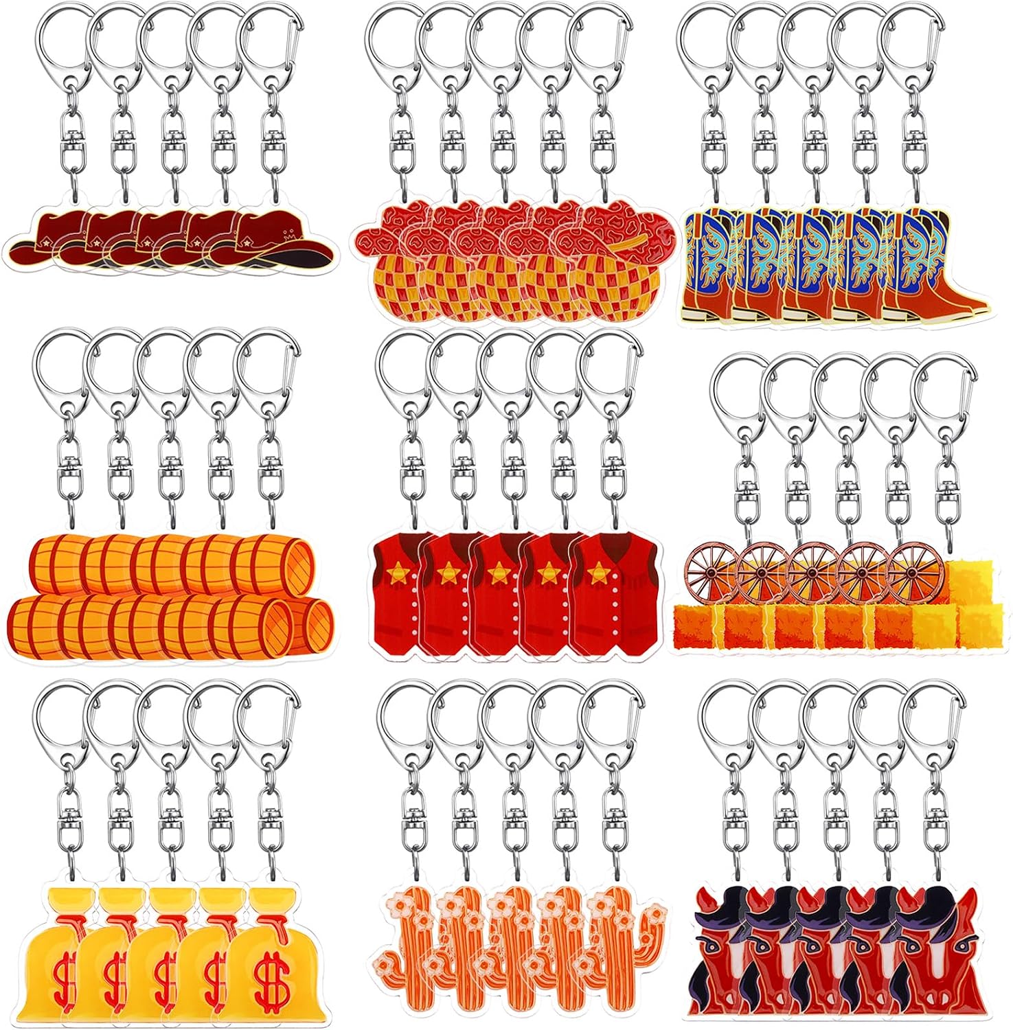 Amazon.com: Sureio 50 Pcs Cowboy Key Chain for Men Women Western ...
