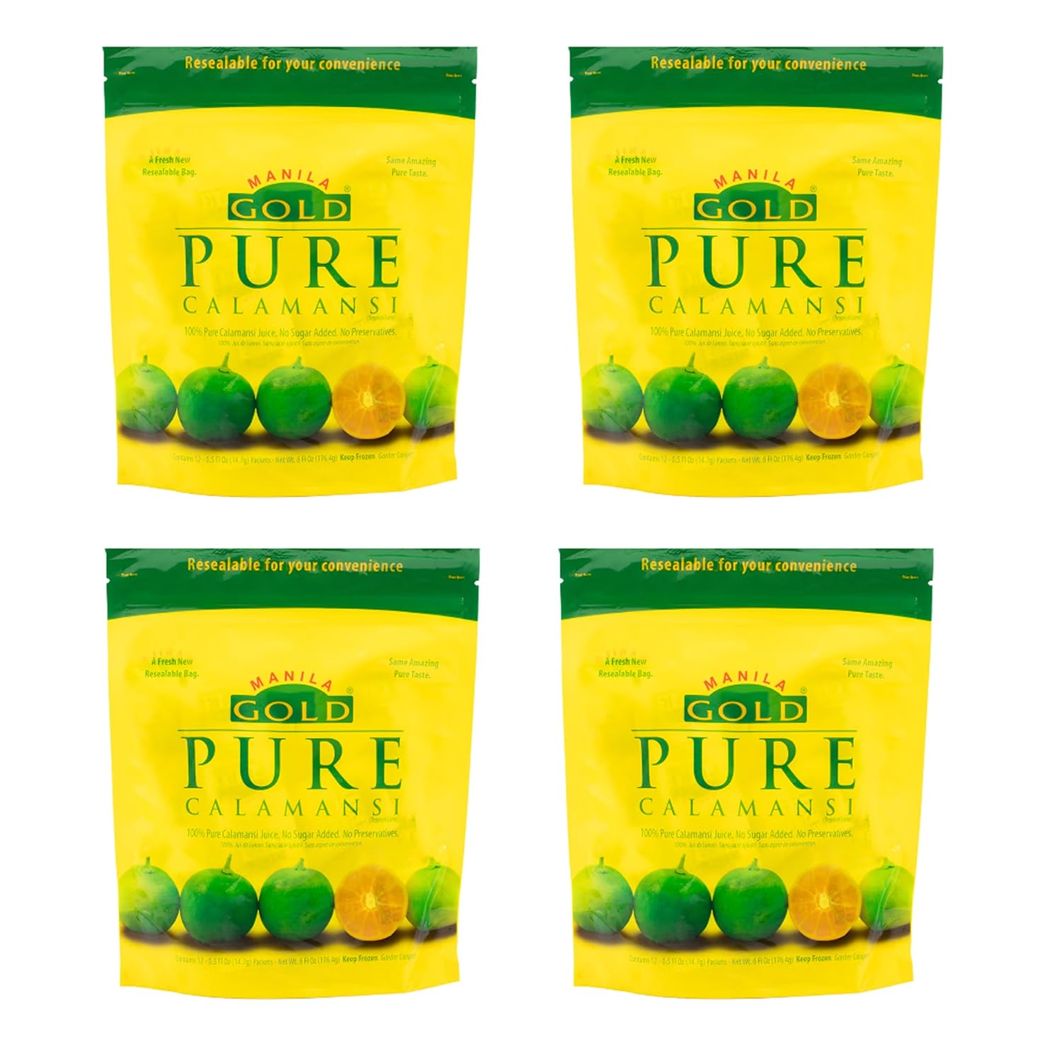 Amazon.com : Manila Gold Pure Calamansi Frozen 4 Packs (6 fl.oz/pack ...