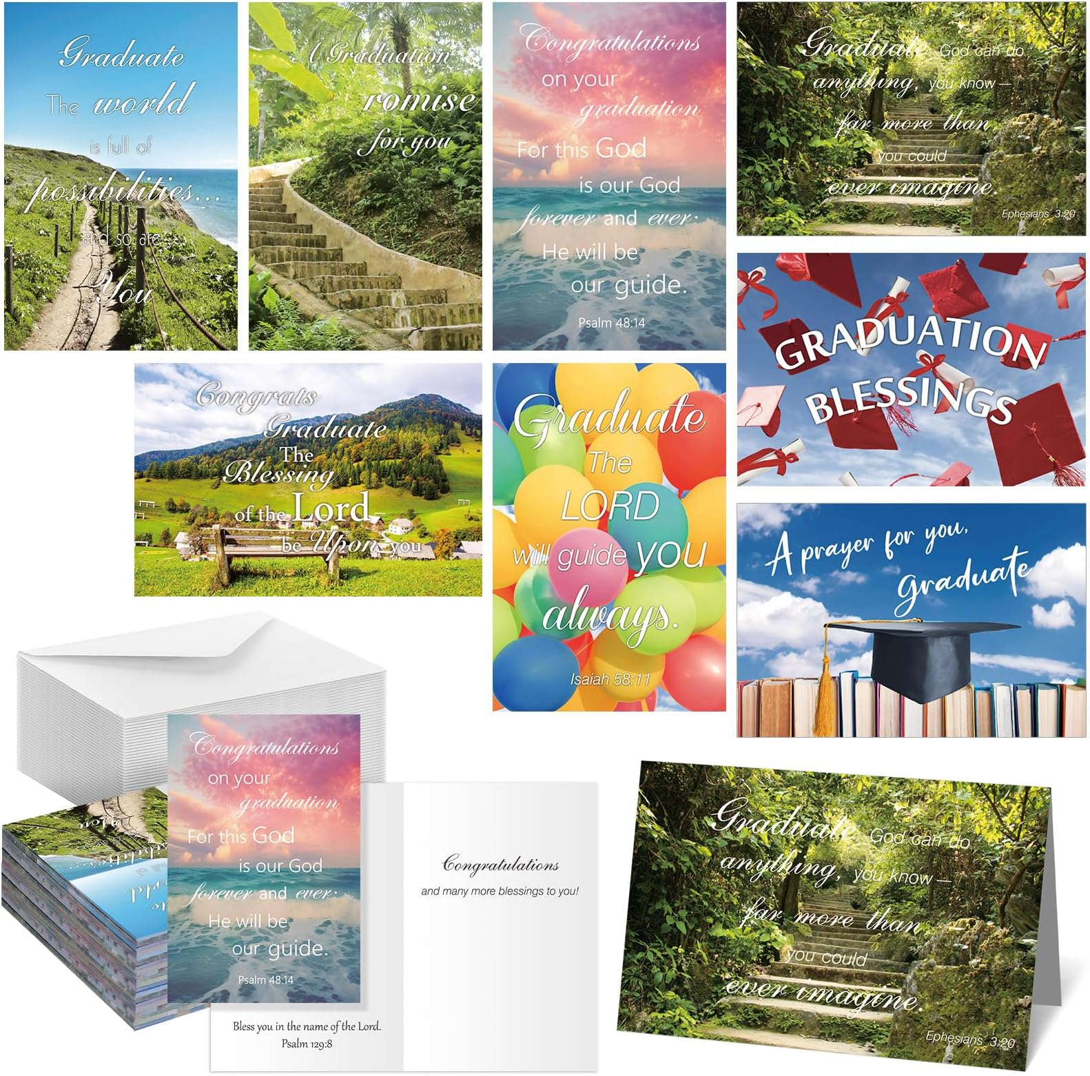 Amazon.com : Humyoun 56 Sets Religious Graduation Cards Bulk with ...