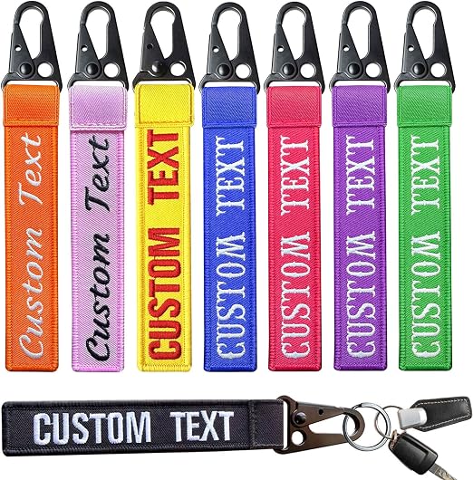 Amazon.com: ssass Personalized Keychain, Custom Embroidery Double-sided ...