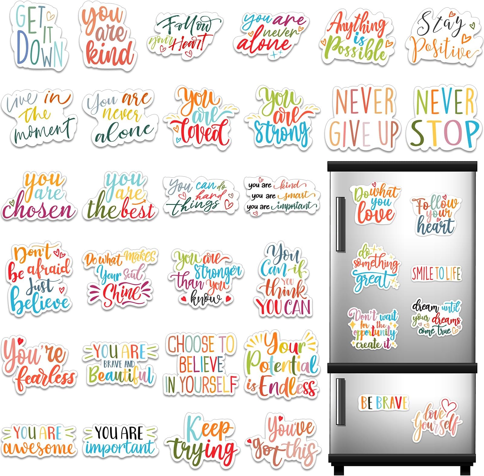 Amazon.com: Sinmoe 24 Pcs Inspirational Fridge Magnets Locker Magnets ...