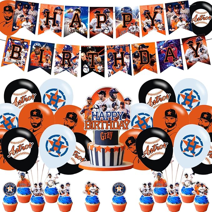 Amazon.com: Astros Baseball Party Supplies,Astros Baseball Party ...