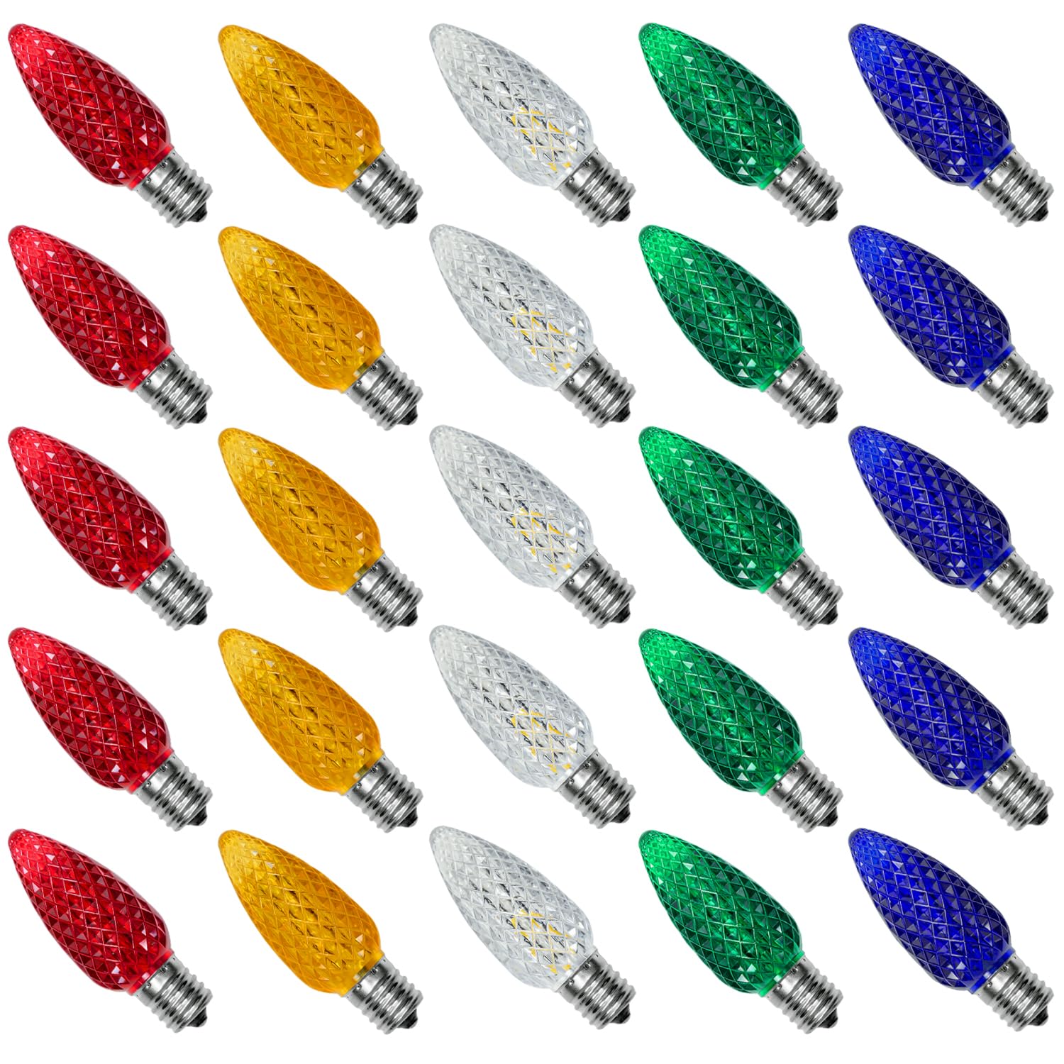 Amazon.com: 25PACK Multicolor C9 LED Christmas Lights Replacement Bulbs ...