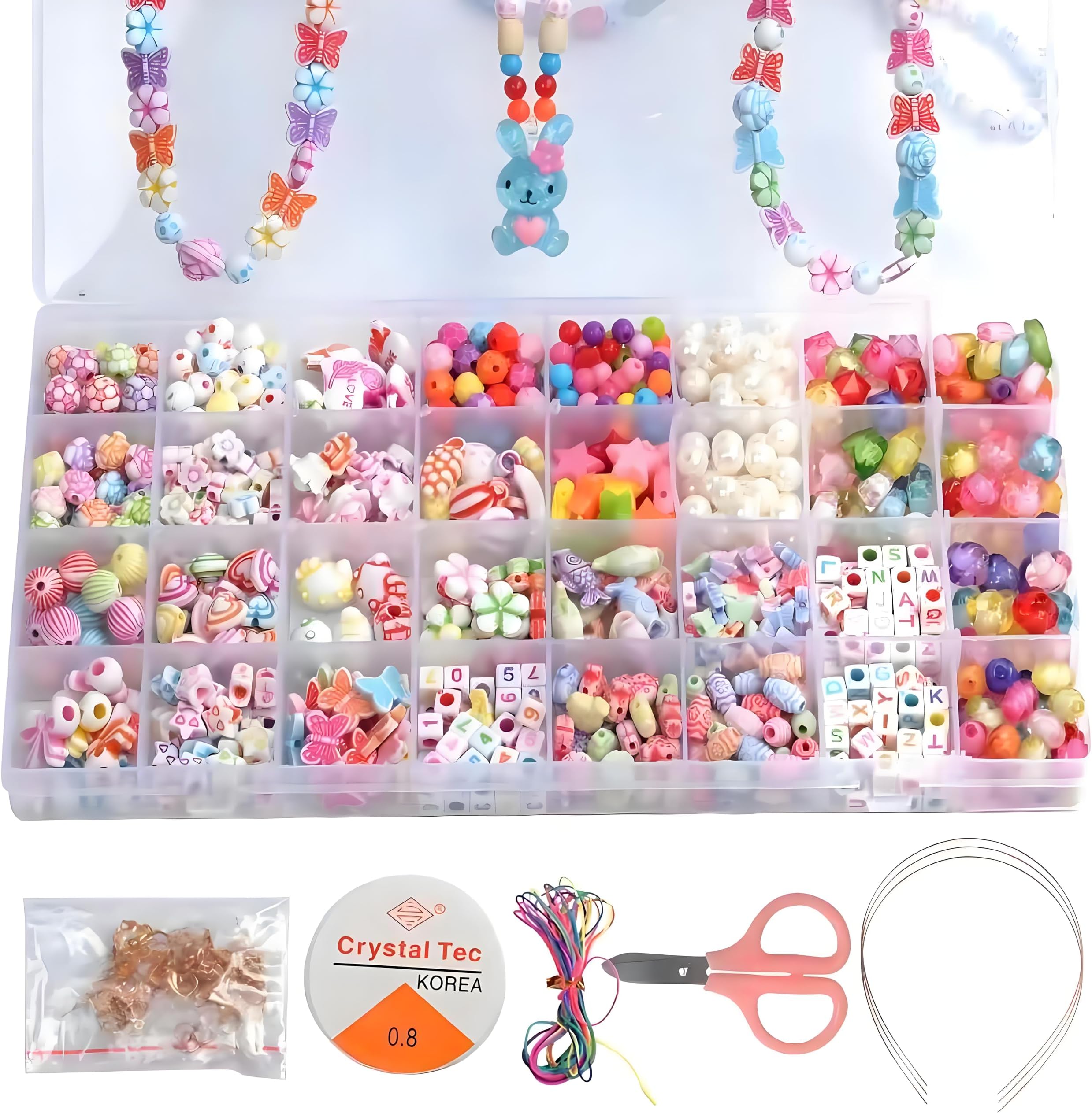 Ashintar DIY Bracelet Making Kit, 24 Grids Mixed Shapes Multicolor ...