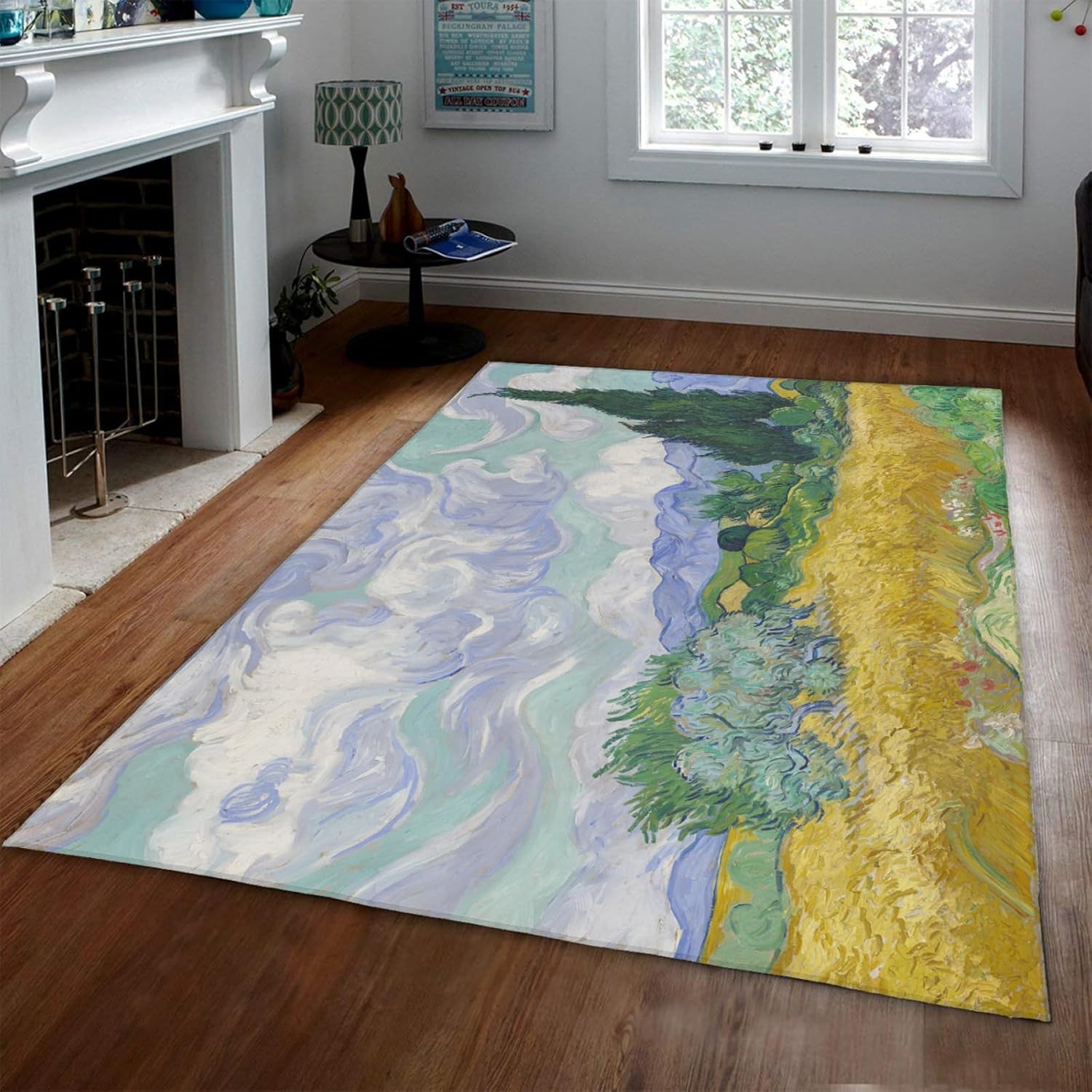 Amazon.com: Wheat Field and Cypress Trees Area Rug Impressionism World ...