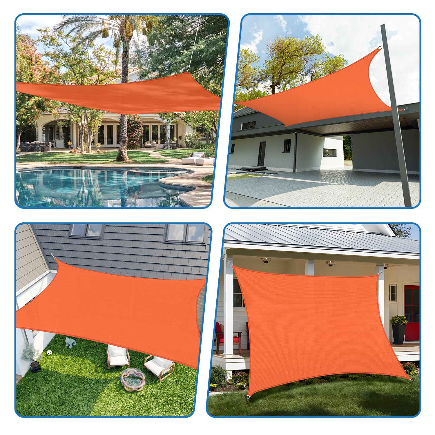 Snapklik.com : TANG 8x12 Sun Shade Sail Rectangle Sunshade Canopy UV ...