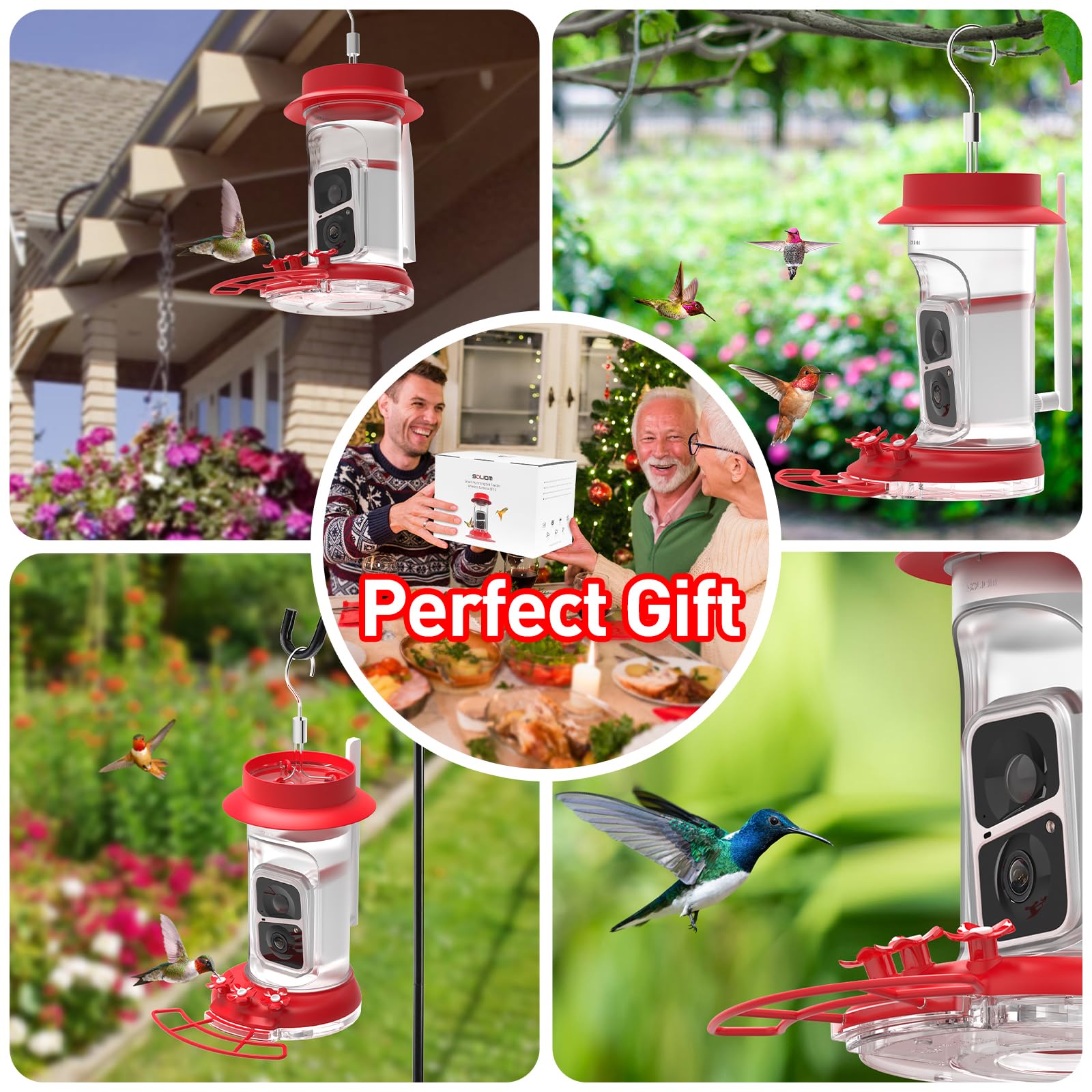 Soliom Humbirdy-Hummingbird Feeder Camera with Ant Moat,Bee Proof,AI ...