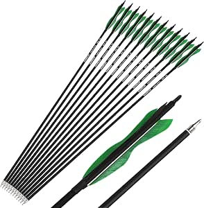 Amazon.com : SHARROW 12 Pcs 28/30/31 Inch Archery Carbon Arrows 500 ...