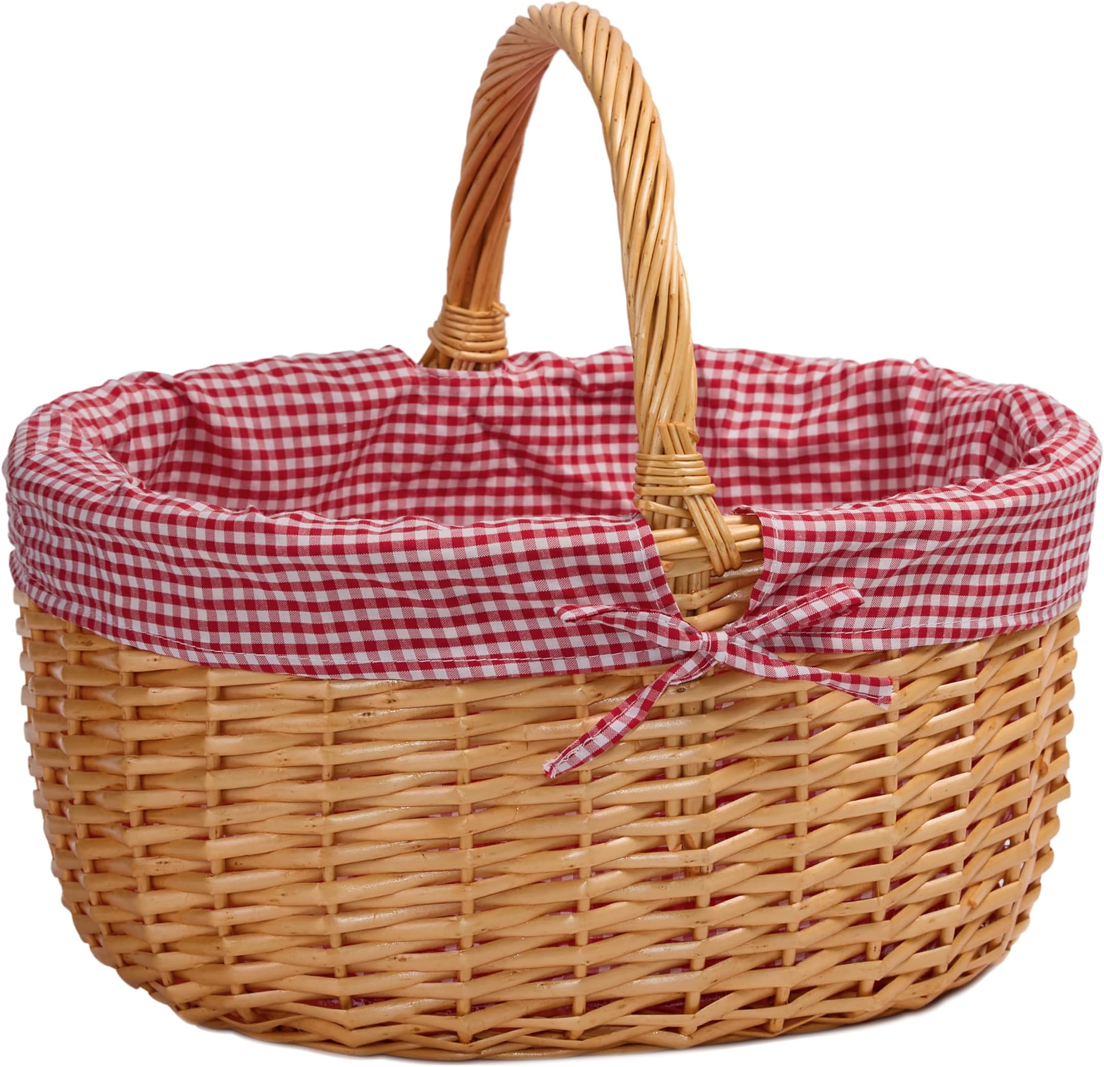 Red Hamper Double Steamed Oval Shopping Basket, Wicker, Brown, 31 x 12 ...