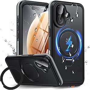 Amazon.com: Oterkin Magnetic Waterproof for iPhone 16 Plus Case with [Built-in Screen Protector ...
