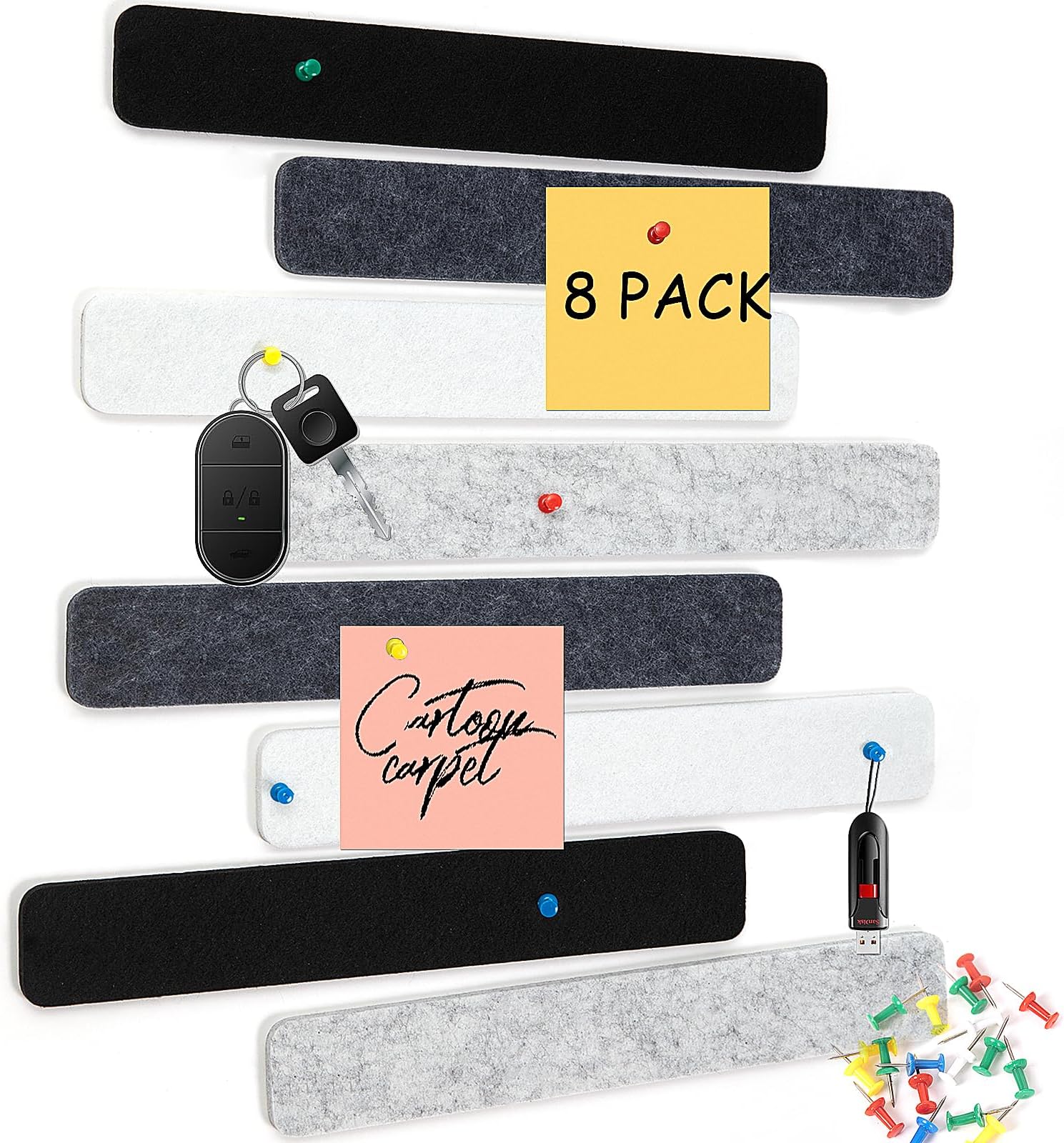 Amazon.com : Ctosree 12 Pcs 5.9 x 7 Inch Felt Bulletin Board Tiles ...