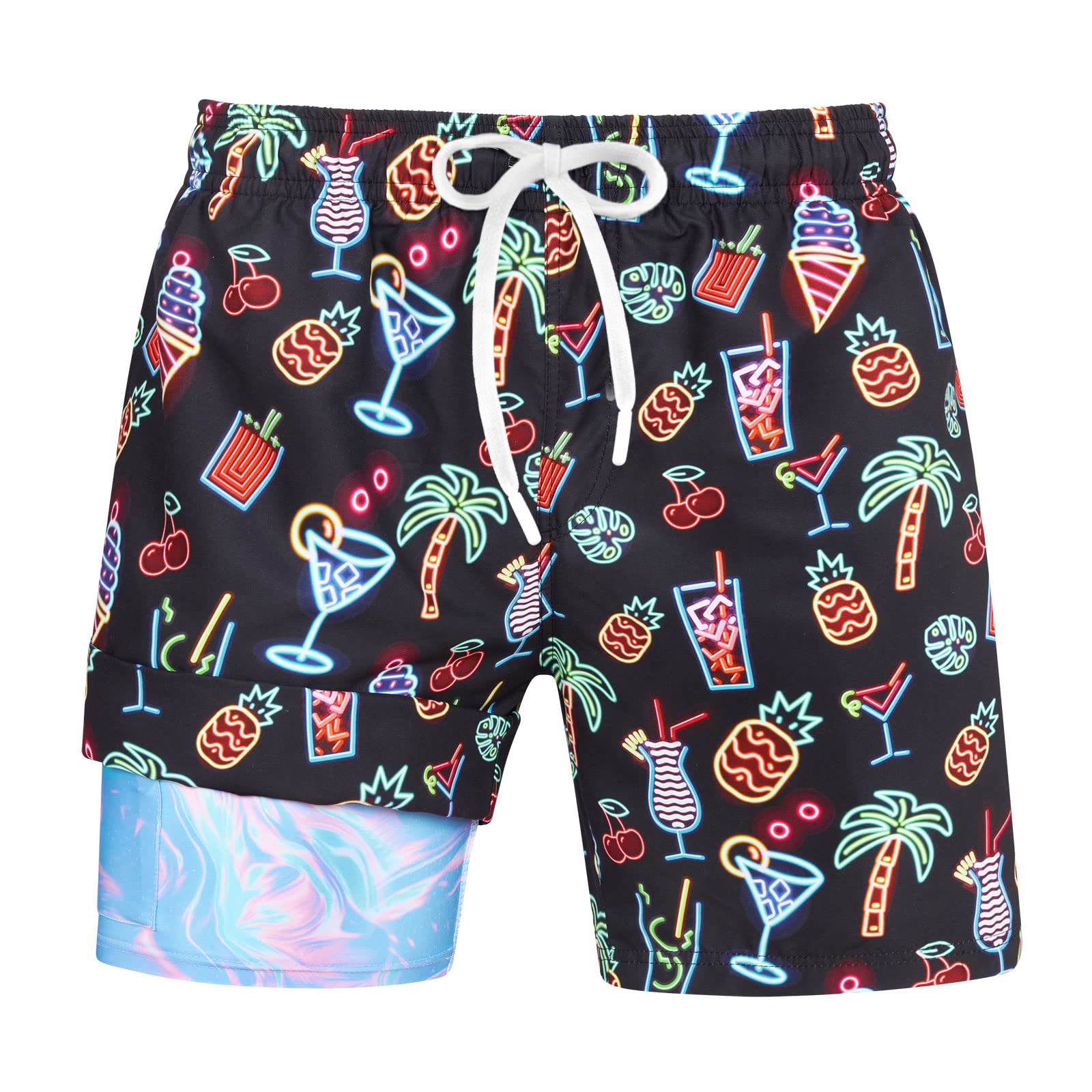 uideazone Mens Swim Trunks with Compression Liner Swimming Shorts 7 ...