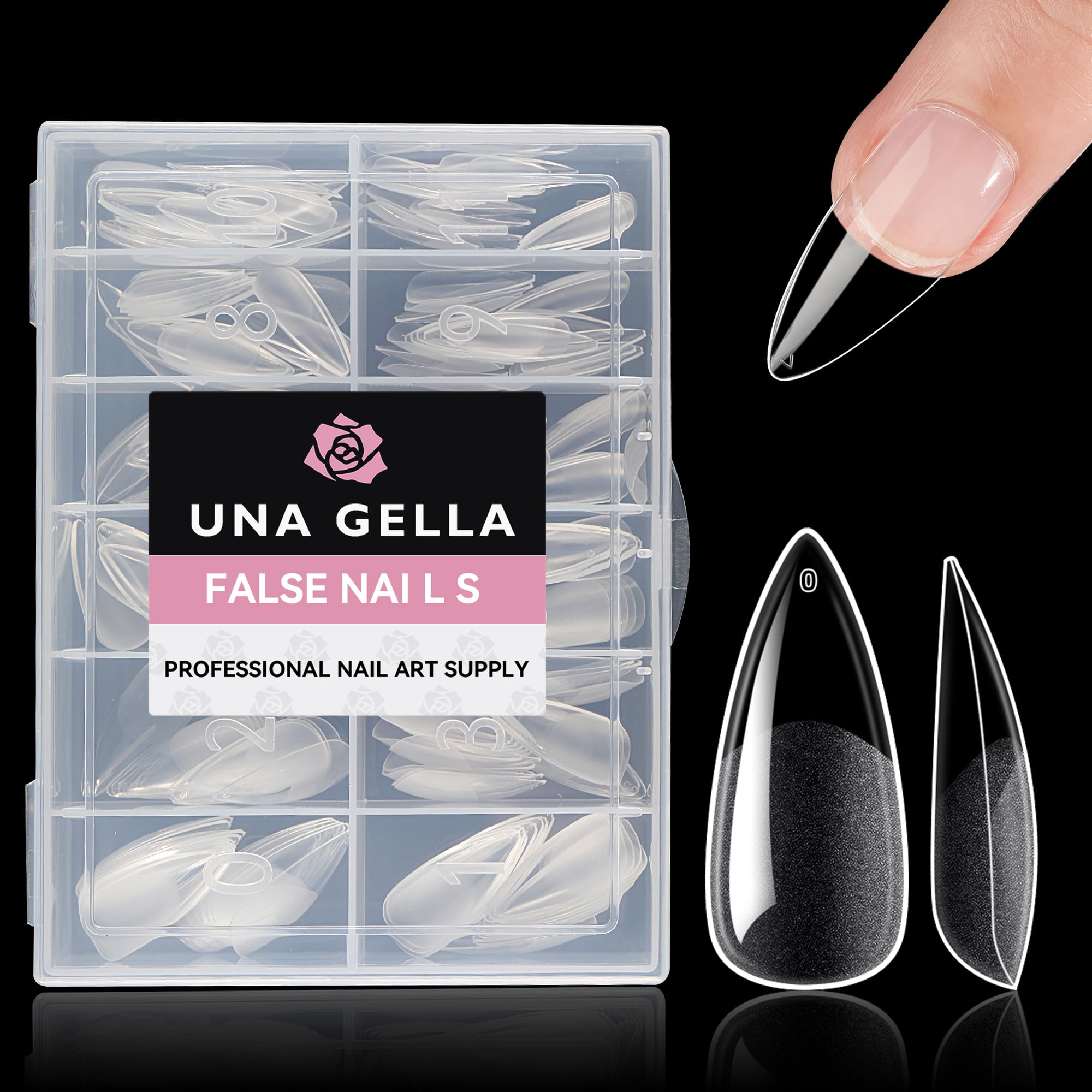 Amazon.com: UNA GELLA Medium Stiletto Nail Tips Full Cover 216Pcs ...
