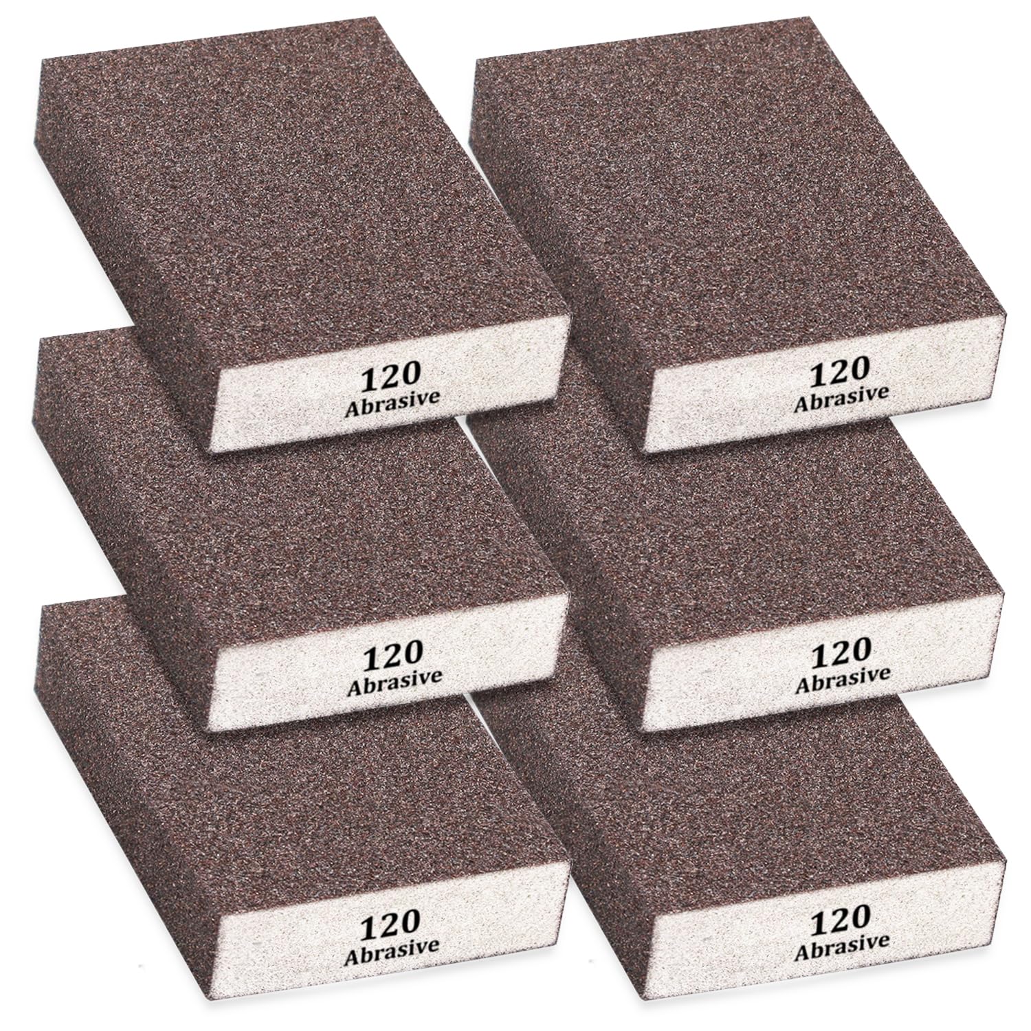 Amazon.com: Tnisesm 6Pcs Sanding Blocks 120 Grits Sanding Sponge,for ...