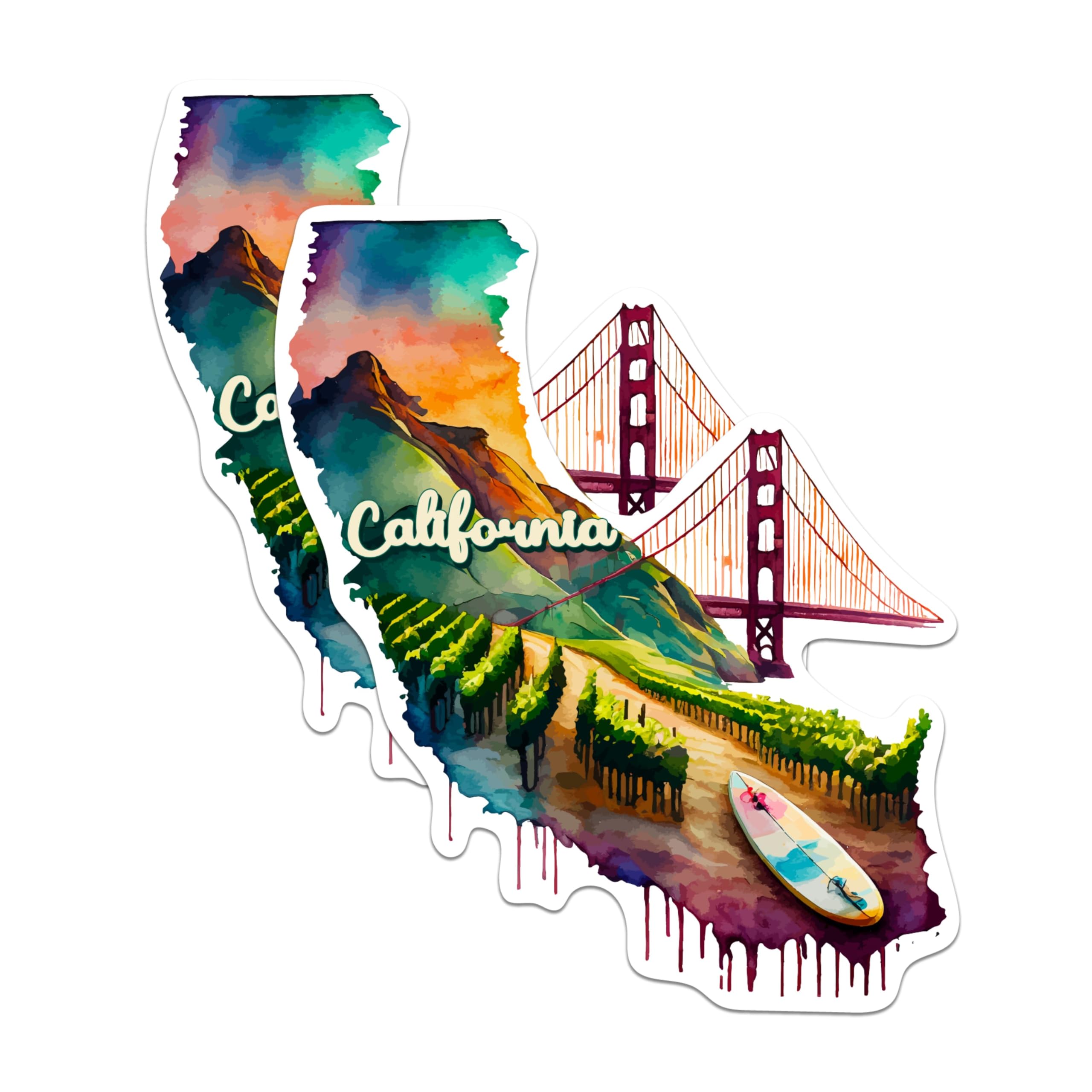 Amazon.com: (2 Pack) California State Shape Magnets - CA State Magnet ...