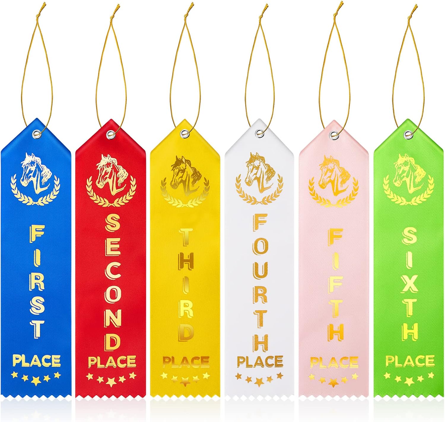 Amazon.com : 150 Pcs Horse Show Award Ribbons, 1st - 6th Place Flat ...