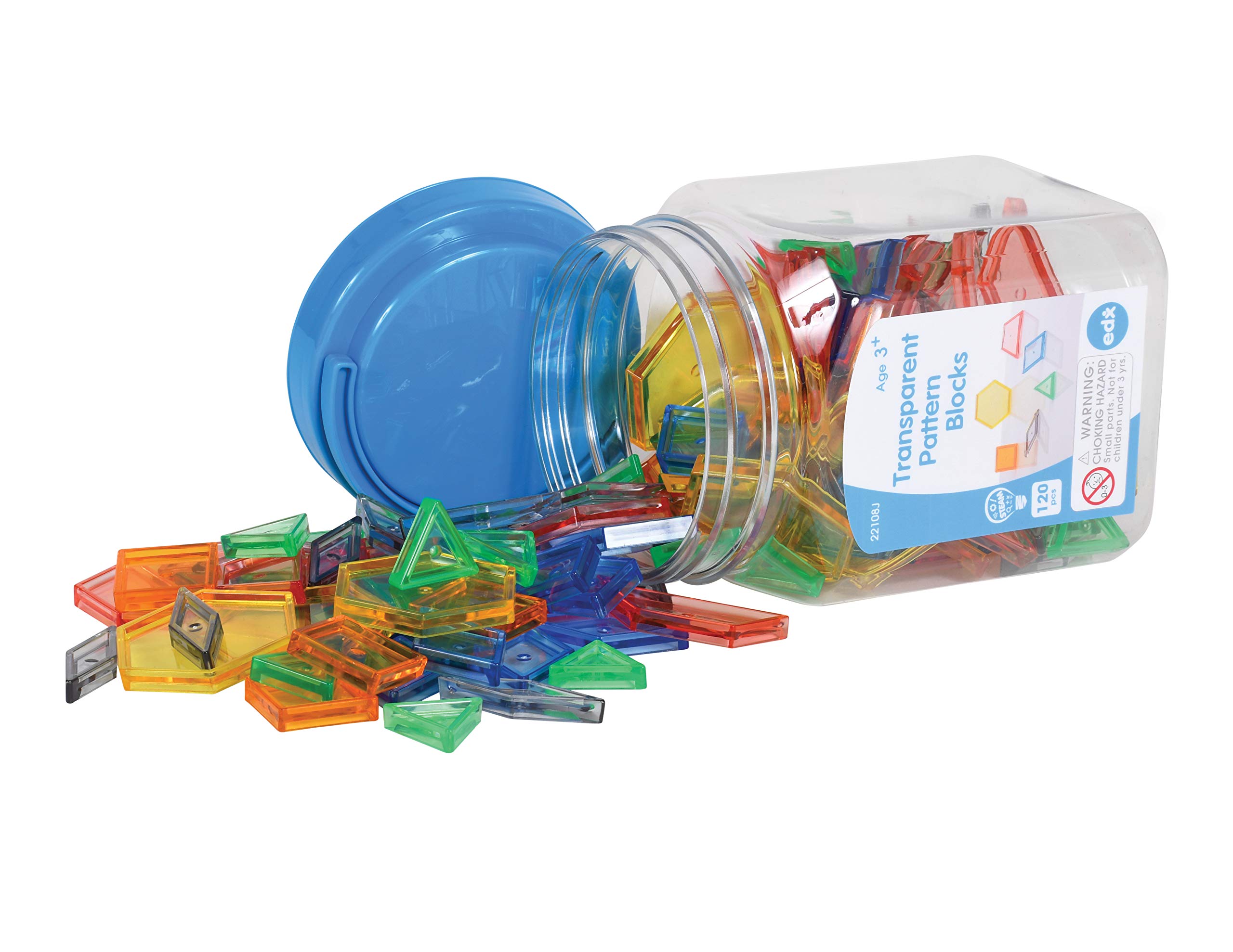 Edx Education Transparent Pattern Blocks - Mini Jar Set of 120 ...