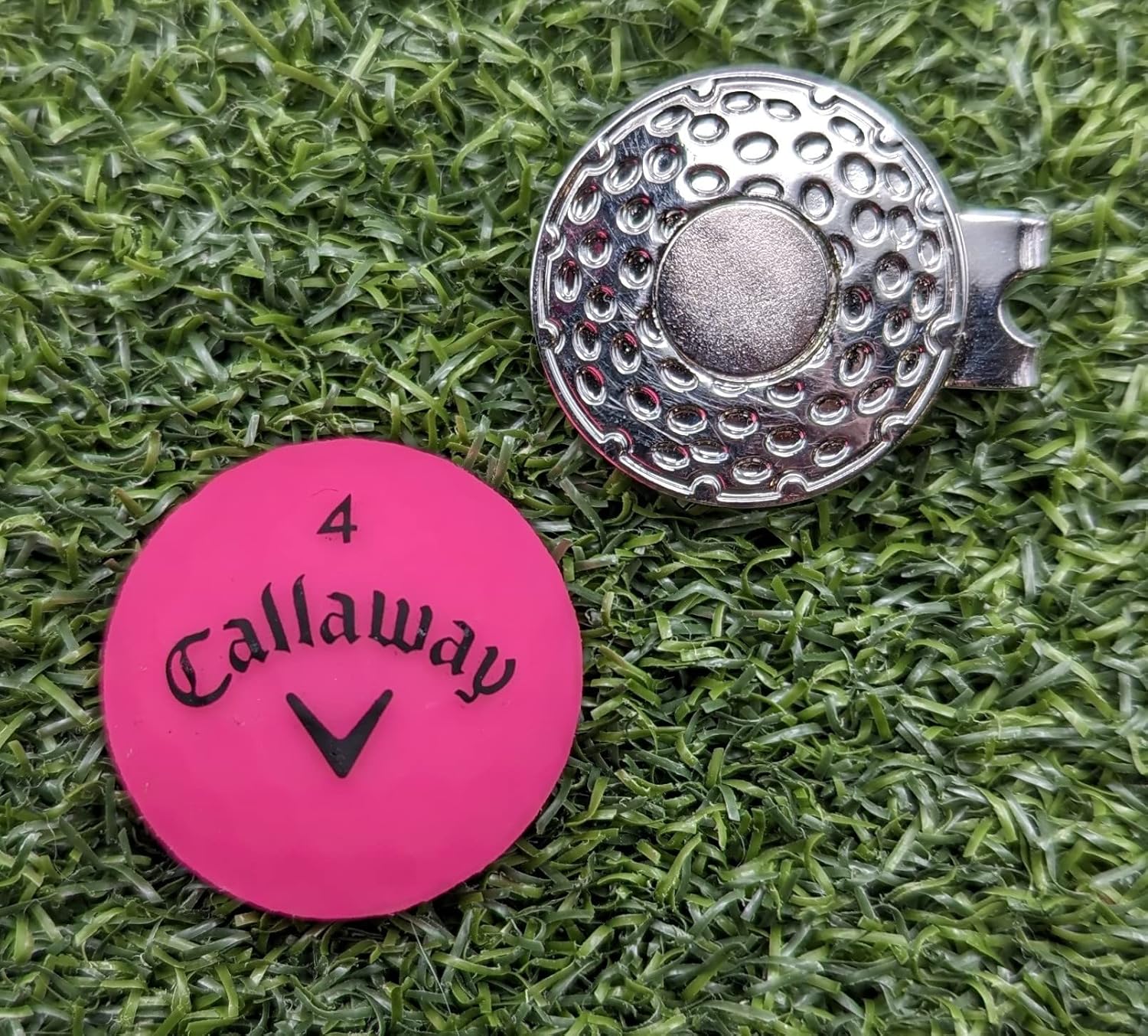 Amazon.com : Callaway Matte Pink Real Golf Ball Marker with Magnetic ...