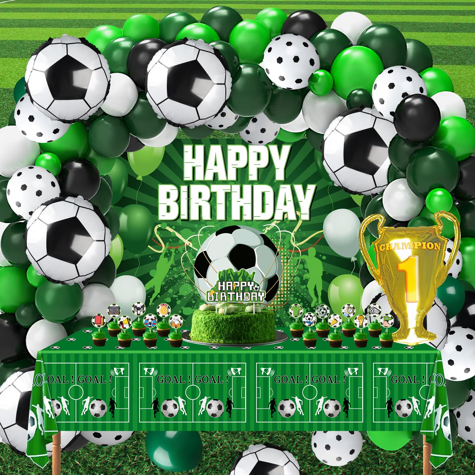 Kids Soccer Decor Soccer Theme Happy Birthday Banner - Football Party ...
