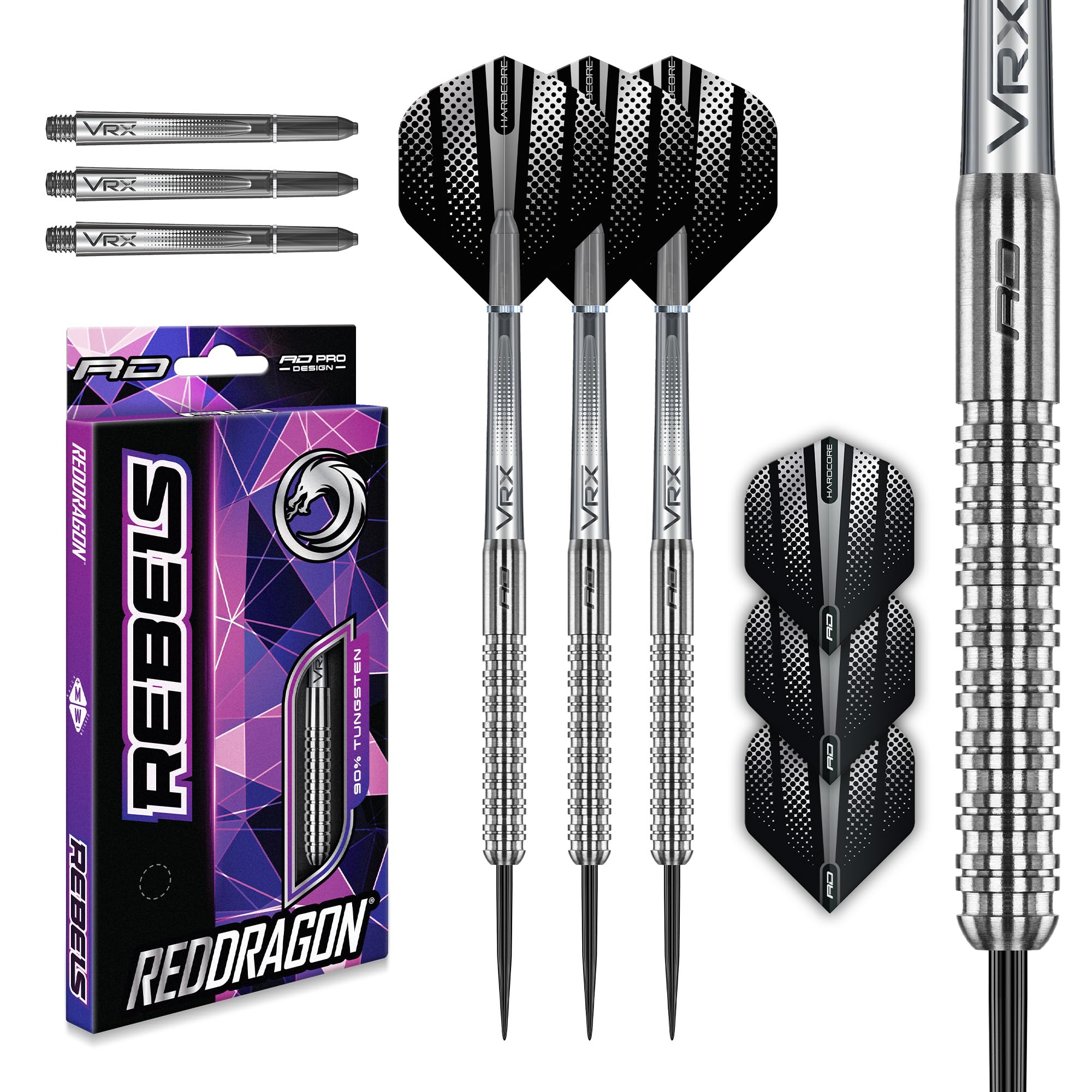 Amazon.com: Red Dragon Rebel 26g - 90% Tungsten Steel Darts with ...