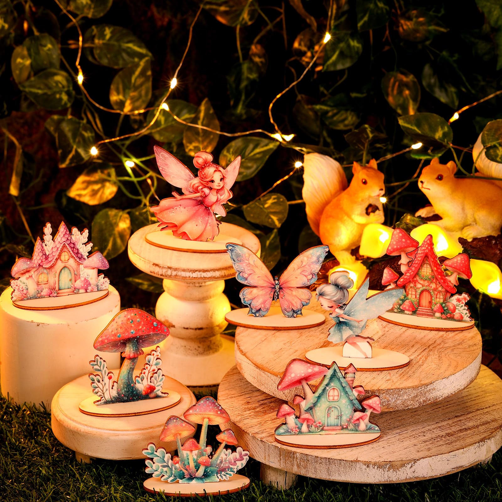 Snapklik.com : 16 Pcs Fairy Party Decorations Wooden Fairies ...