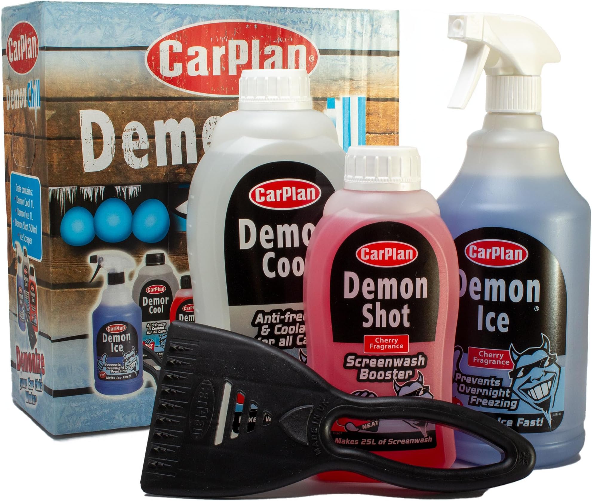 CarPlan Demon Chill 4 Piece Winter Gift Pack : Amazon.co.uk: Automotive