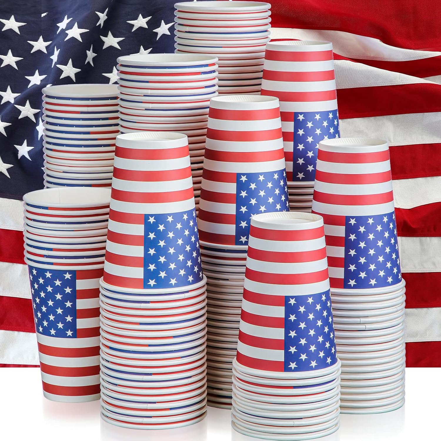 Amazon.com: Nuenen 200 Pieces Disposable Patriotic Cups 4th of July ...